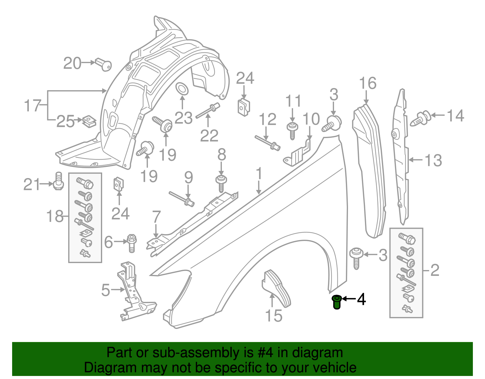 2015-2025 Audi Fender Nut WHT-006-772-A | Audi USA Parts