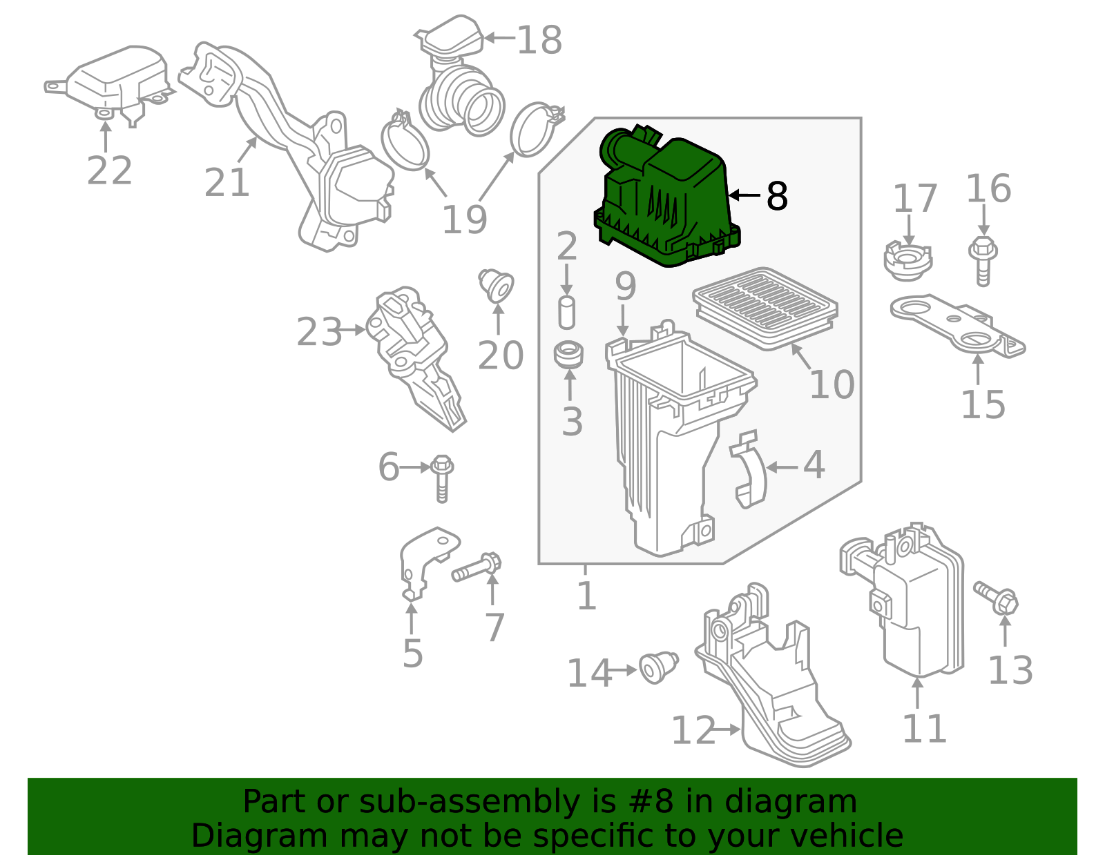 2018-2025 Nissan Air Filter Housing 16526-5RA0A | Nissan Parts Central