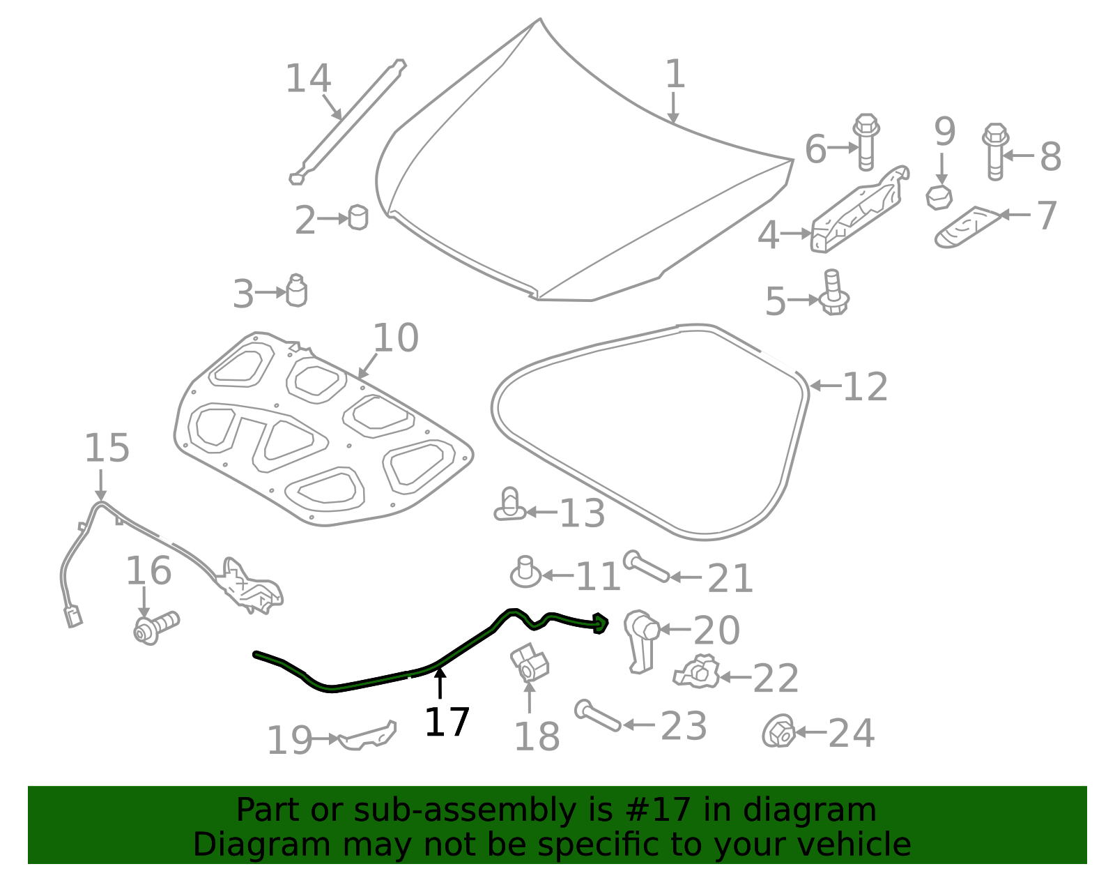 2015-2020 Hyundai Release Cable 81190-B1000 | MotorMotor