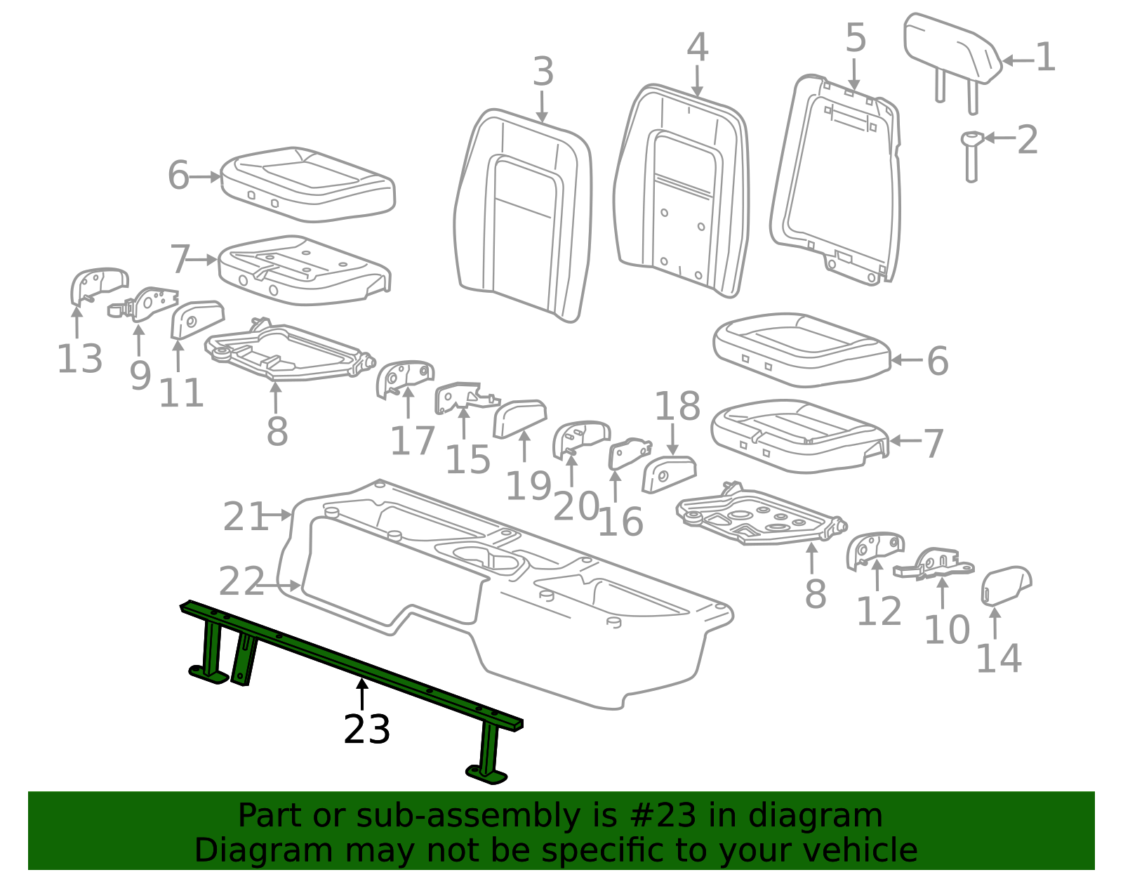 2015-2022 GM Rear Seat Support 22931830 GM | GMPartsDirect.com