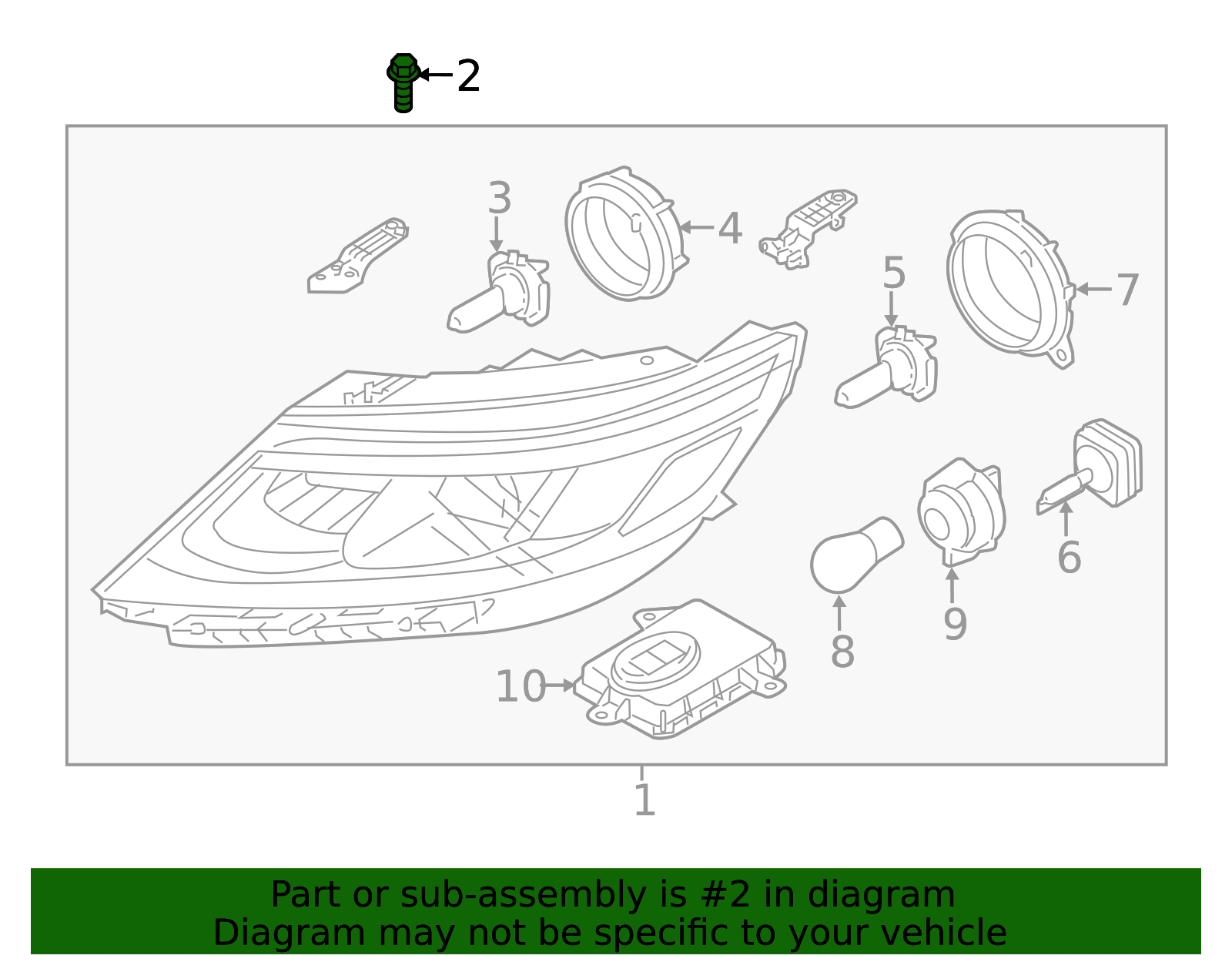 2014-2015 Kia Sorento Headlamp Assembly Bolt 11302-06206B | TascaParts