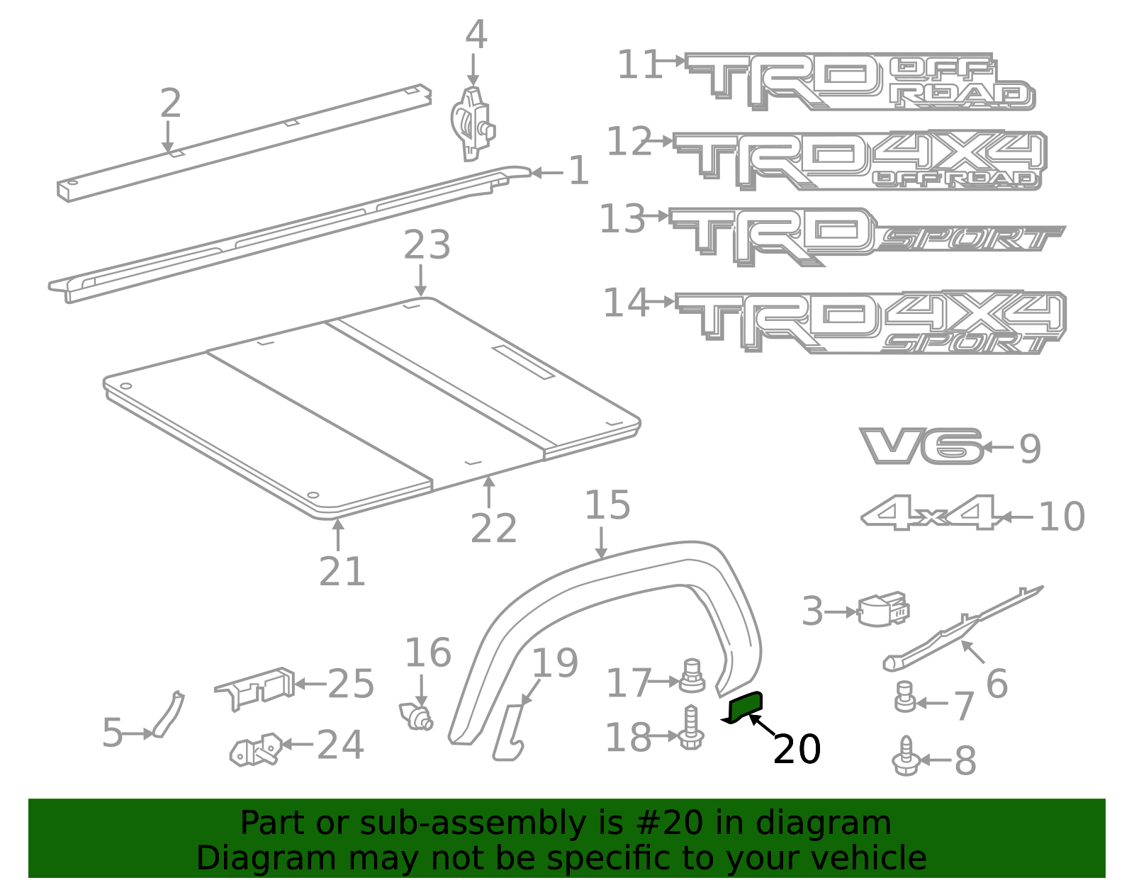 2016-2023 Toyota Tacoma Wheel Opening Molding Protector 58741-04120 ...