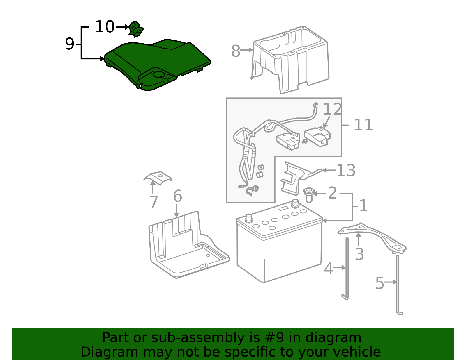 2005-2008 Acura RL Battery Cover 31551-SJA-A01ZA | OEM Parts Online