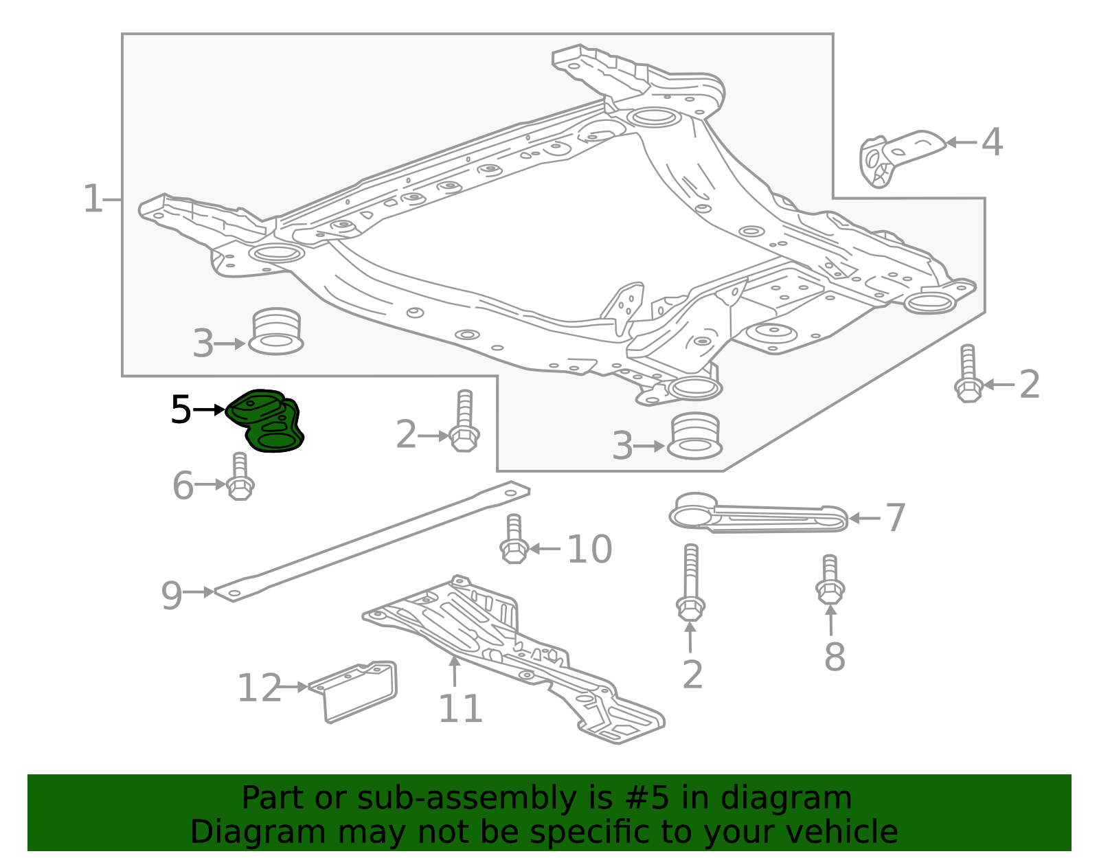 84024071 - 2019-2024 Cadillac XT4 - Front Passenger Side Cradle Mount ...