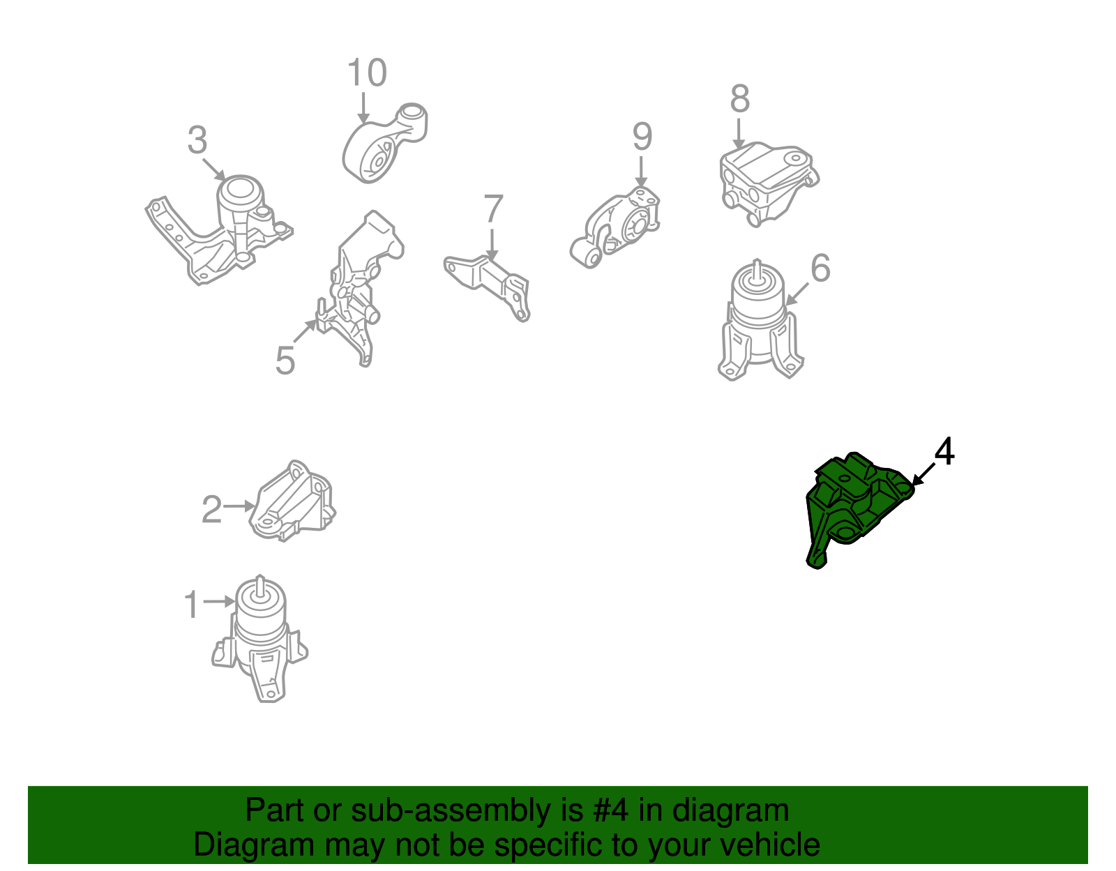 2007-2012 Nissan Altima Trans Mount 11220-JA10A | Nissan Parts Central