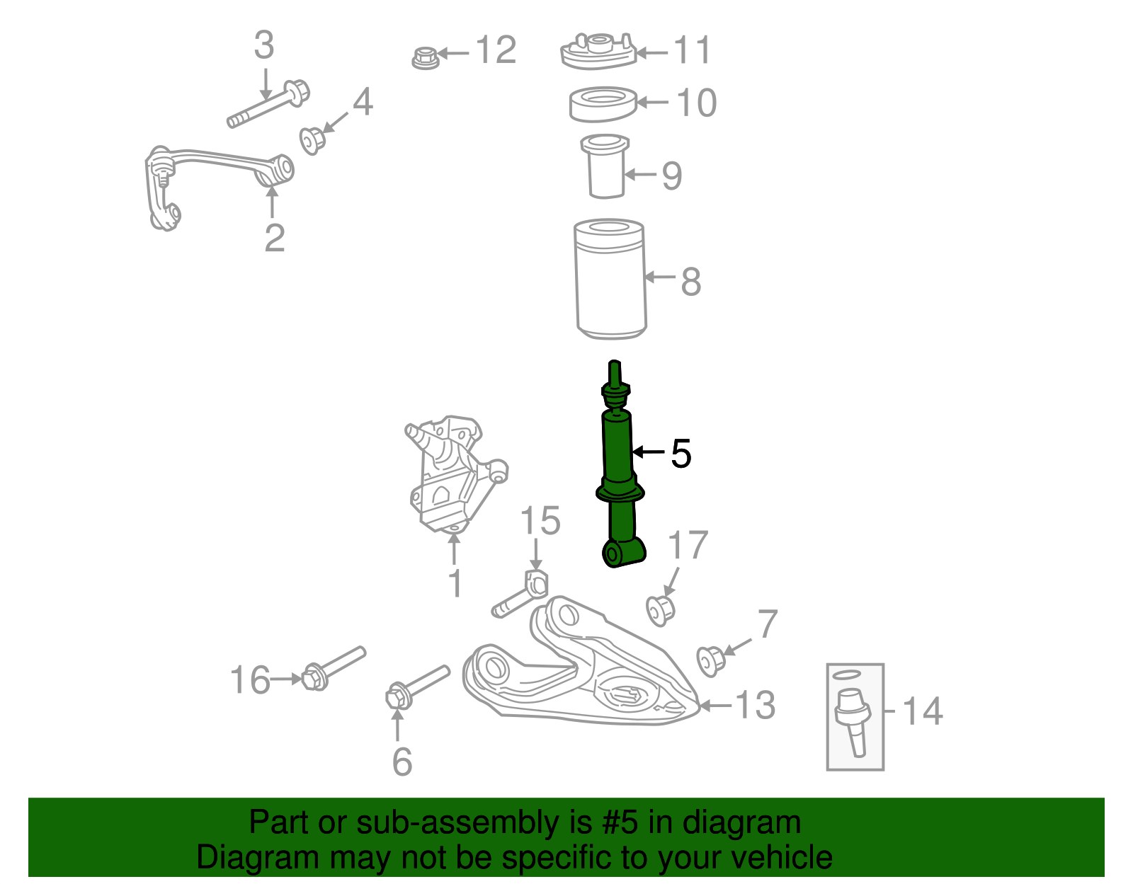 OEM Ford Shock Absorber For 2004-2008 Ford - Part No. 6L3Z-18124-ND ...