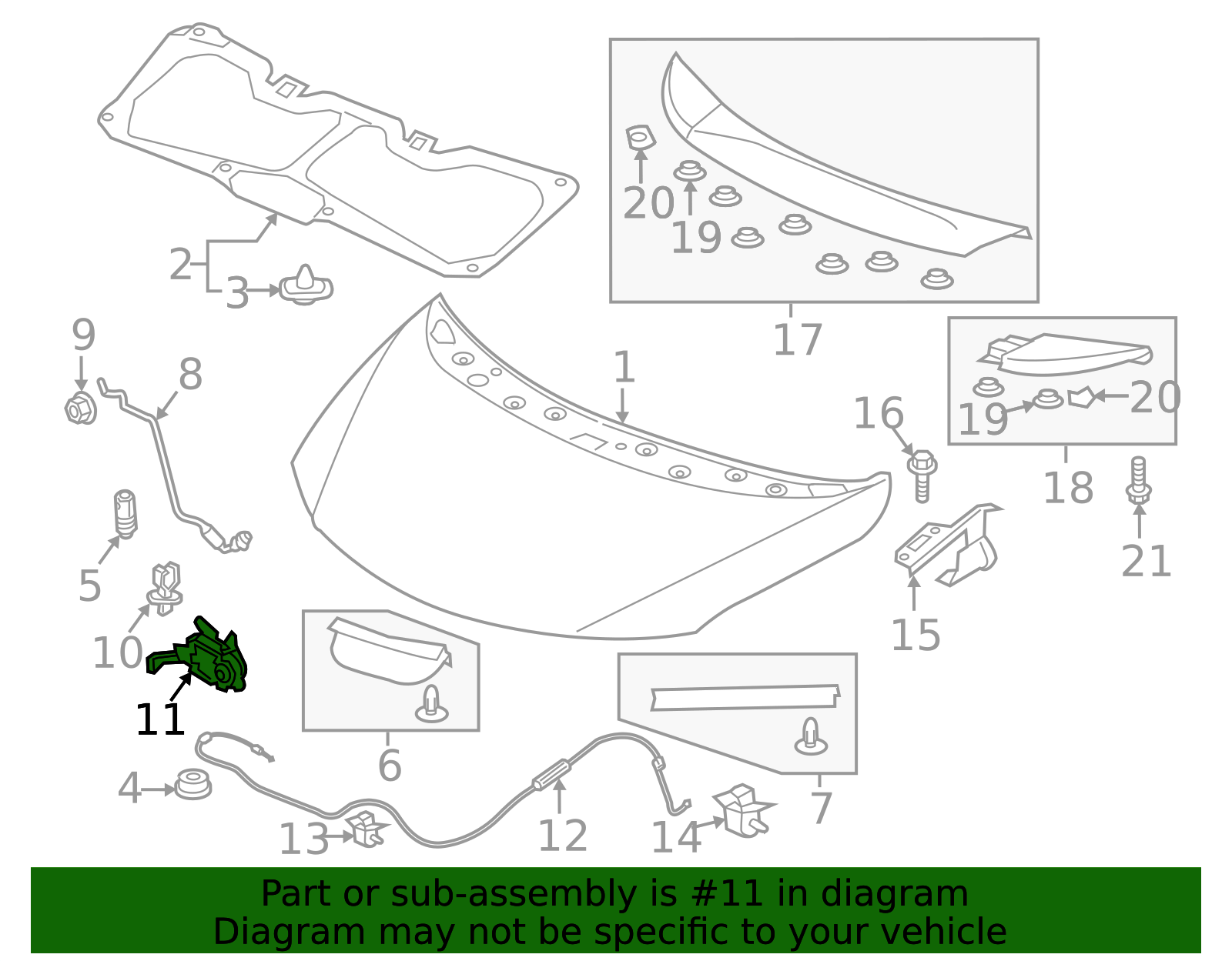 74120-T5A-003 - Hood Latch 2015-2020 Honda Fit | Honda Parts Online