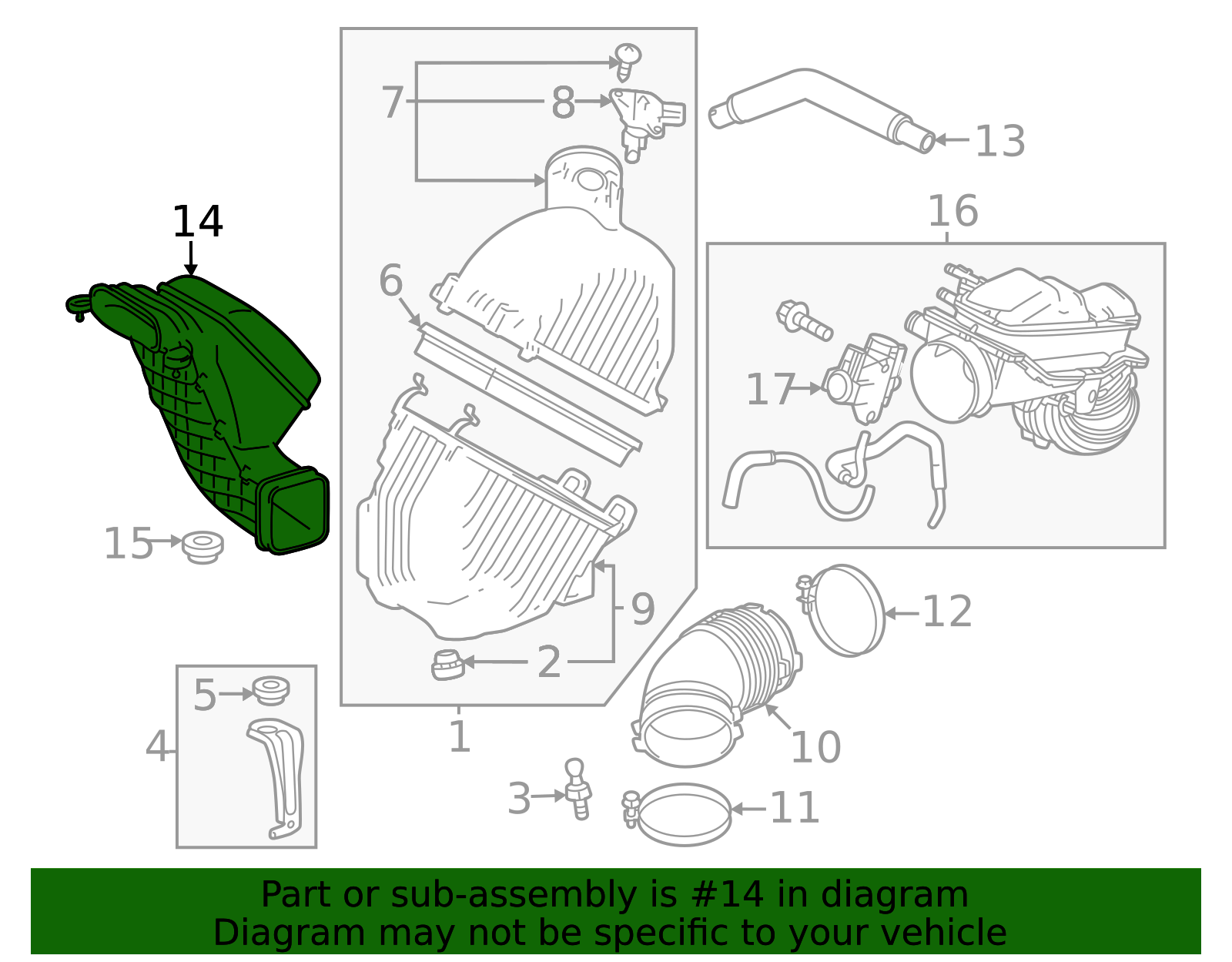 17750-F0170 - Engine Air Intake Hose 2024-2025 Toyota Grand Highlander ...