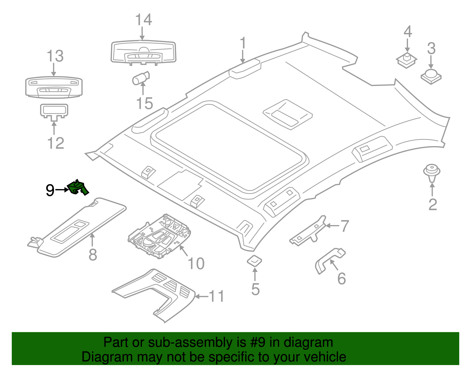 51167227034 - 2009-2023 BMW Sun-Visor Bracket (51-16-7-227-034) | BMW ...