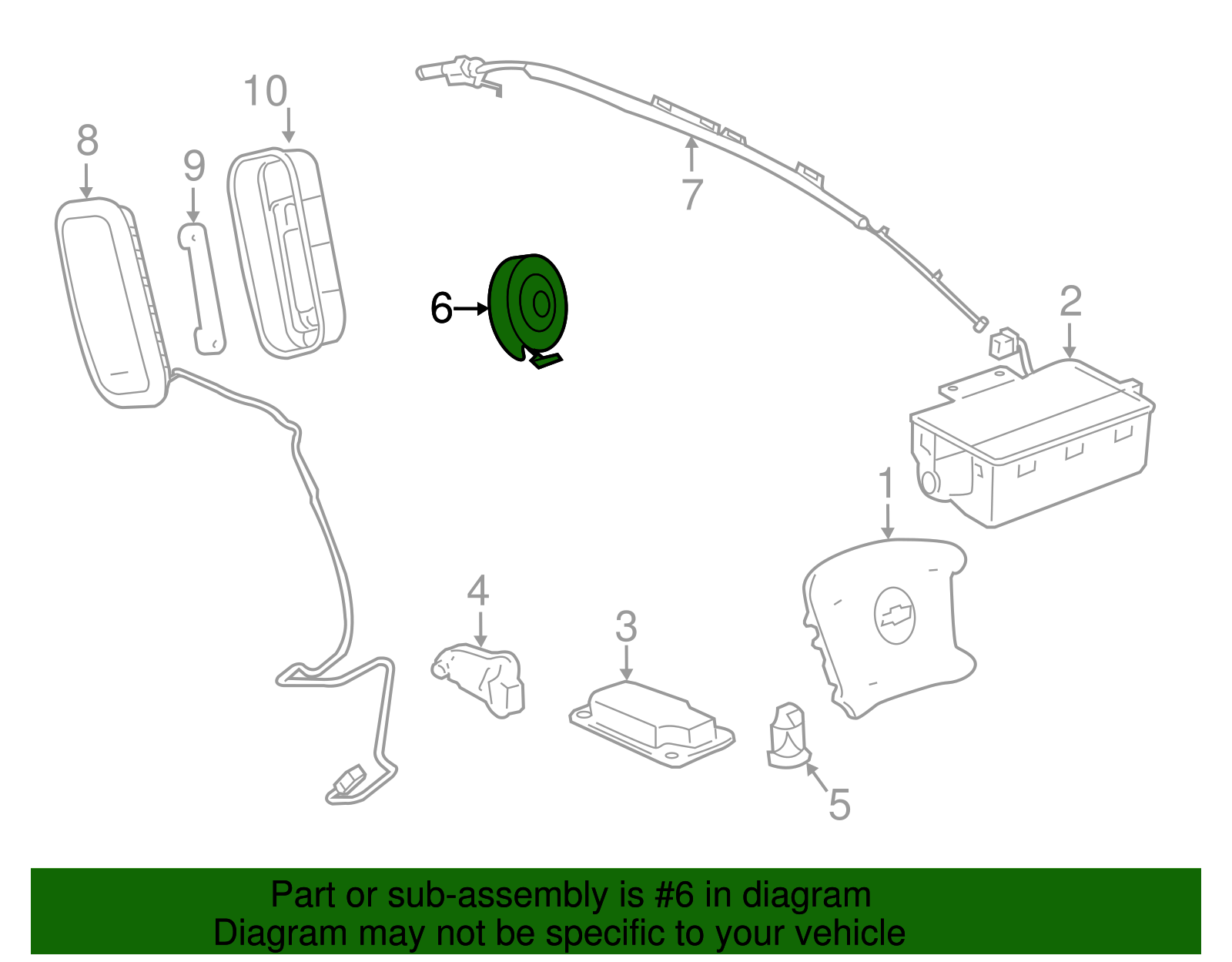 2006-2016 Chevrolet Steering Wheel Airbag Coil 19258035 | Capital Chevy ...