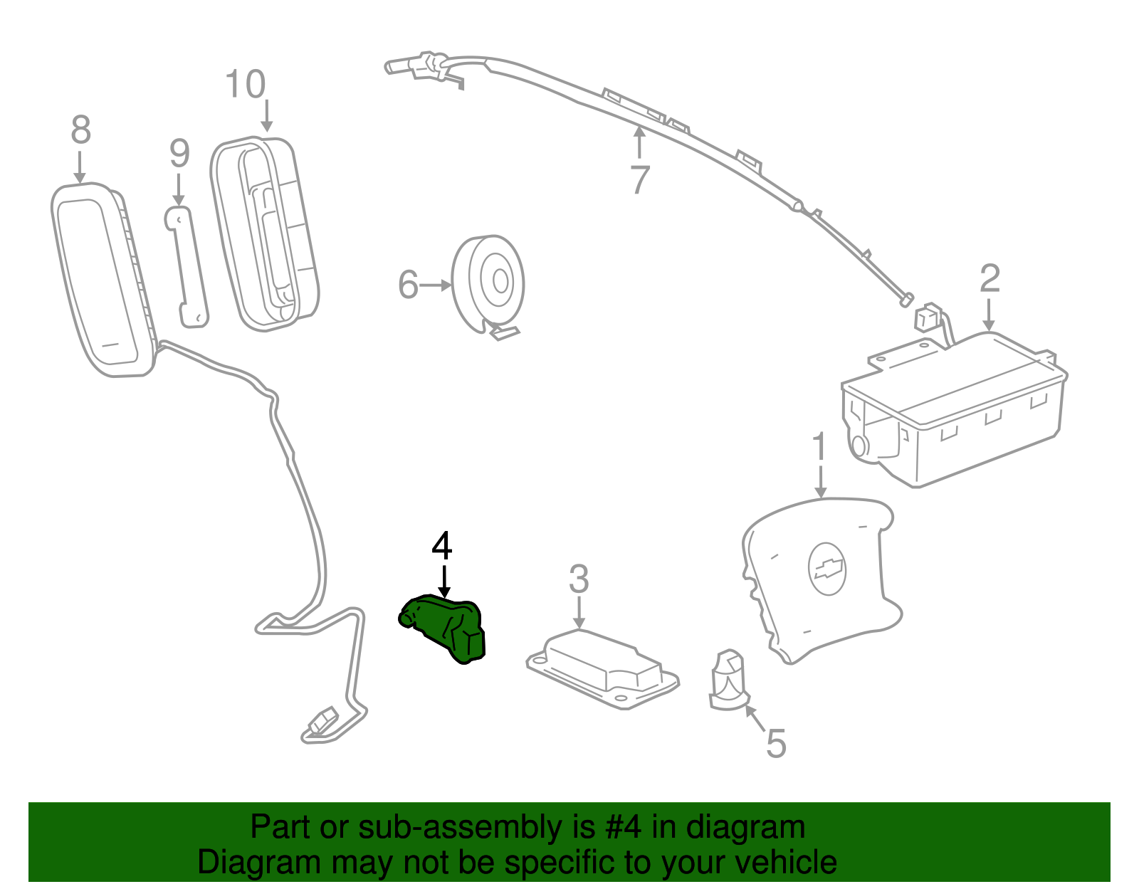 2006-2016 Chevrolet Airbag Front End Discriminating Sensor 15250331 ...