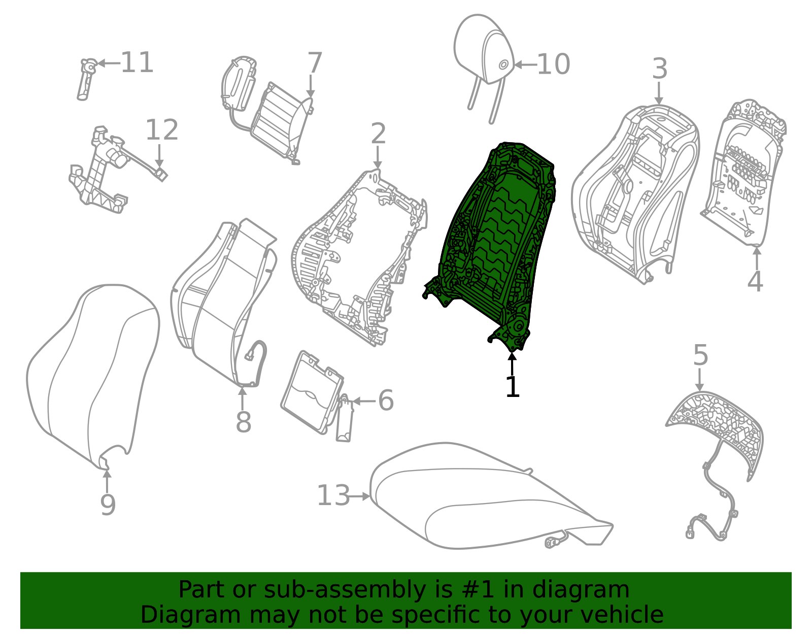 000-910-33-11 - Seat Back Frame 2020-2025 Mercedes-Benz | Mercedes-Benz ...