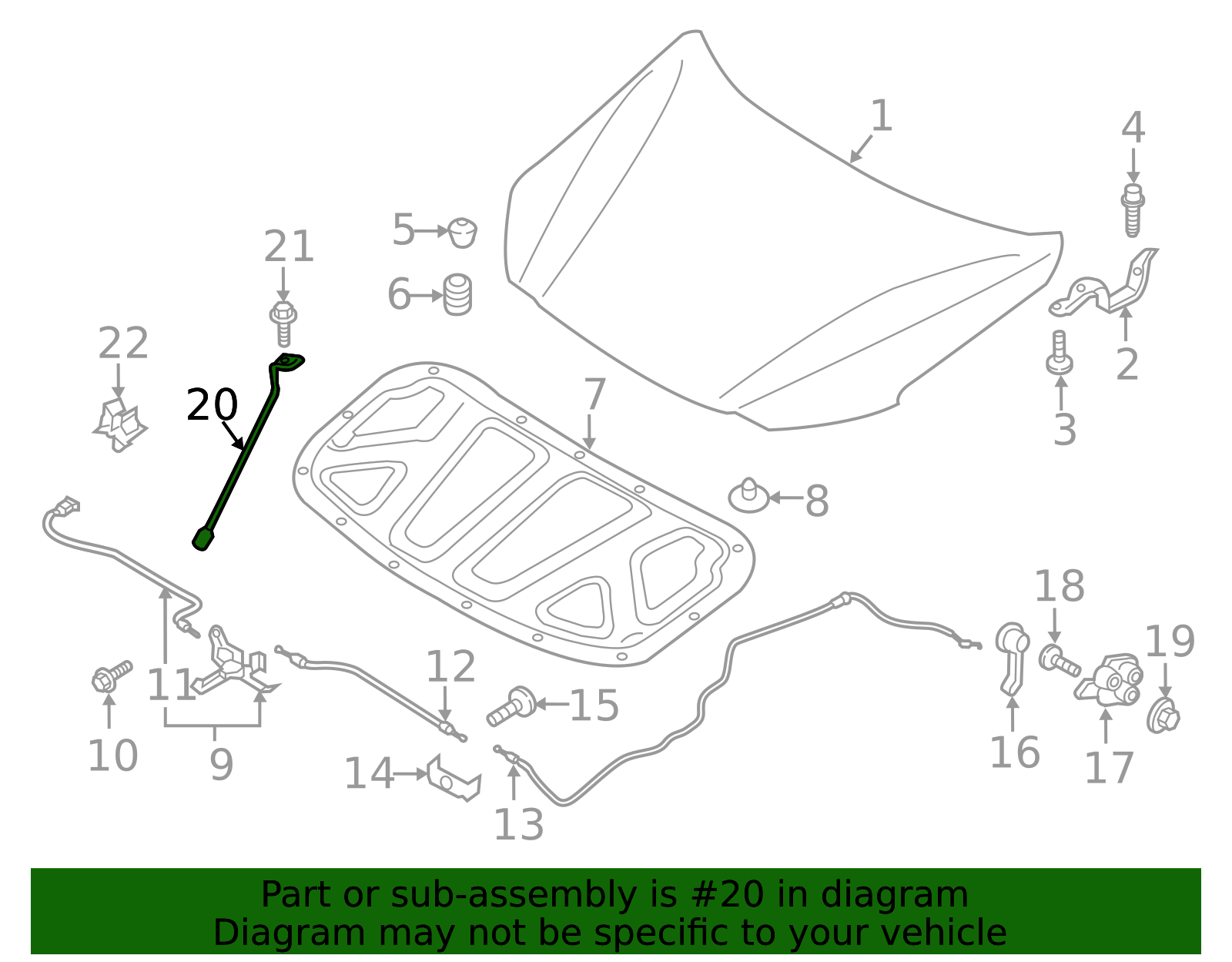 2019-2020 Hyundai Elantra Support Rod 81170-F2500 | MotorMotor