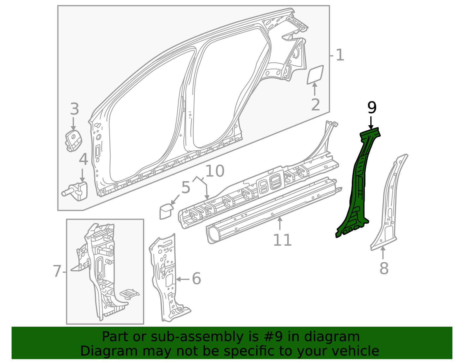 42778186 - 2022-2023 Chevrolet Bolt EUV - Passenger Side Center Pillar ...