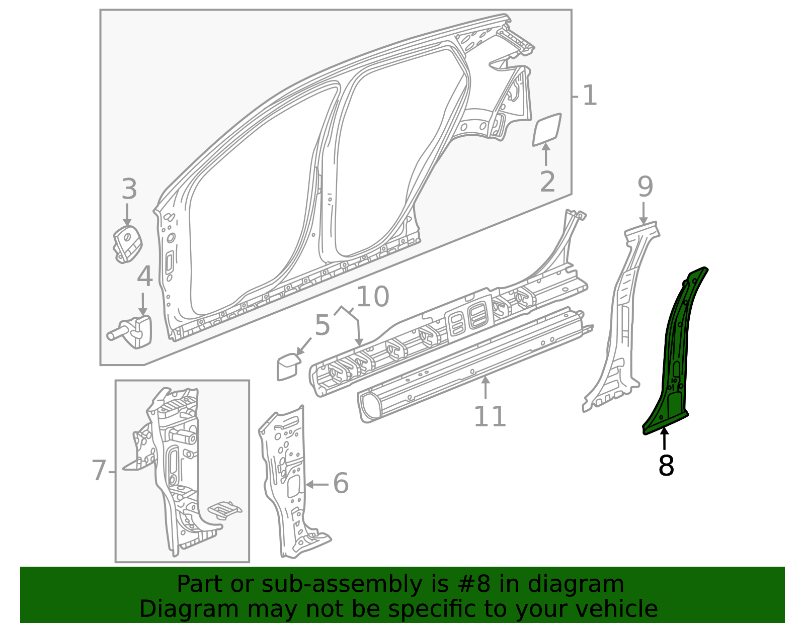 2022-2023 Chevrolet Bolt EUV Passenger Side Center Pillar Inner Panel ...