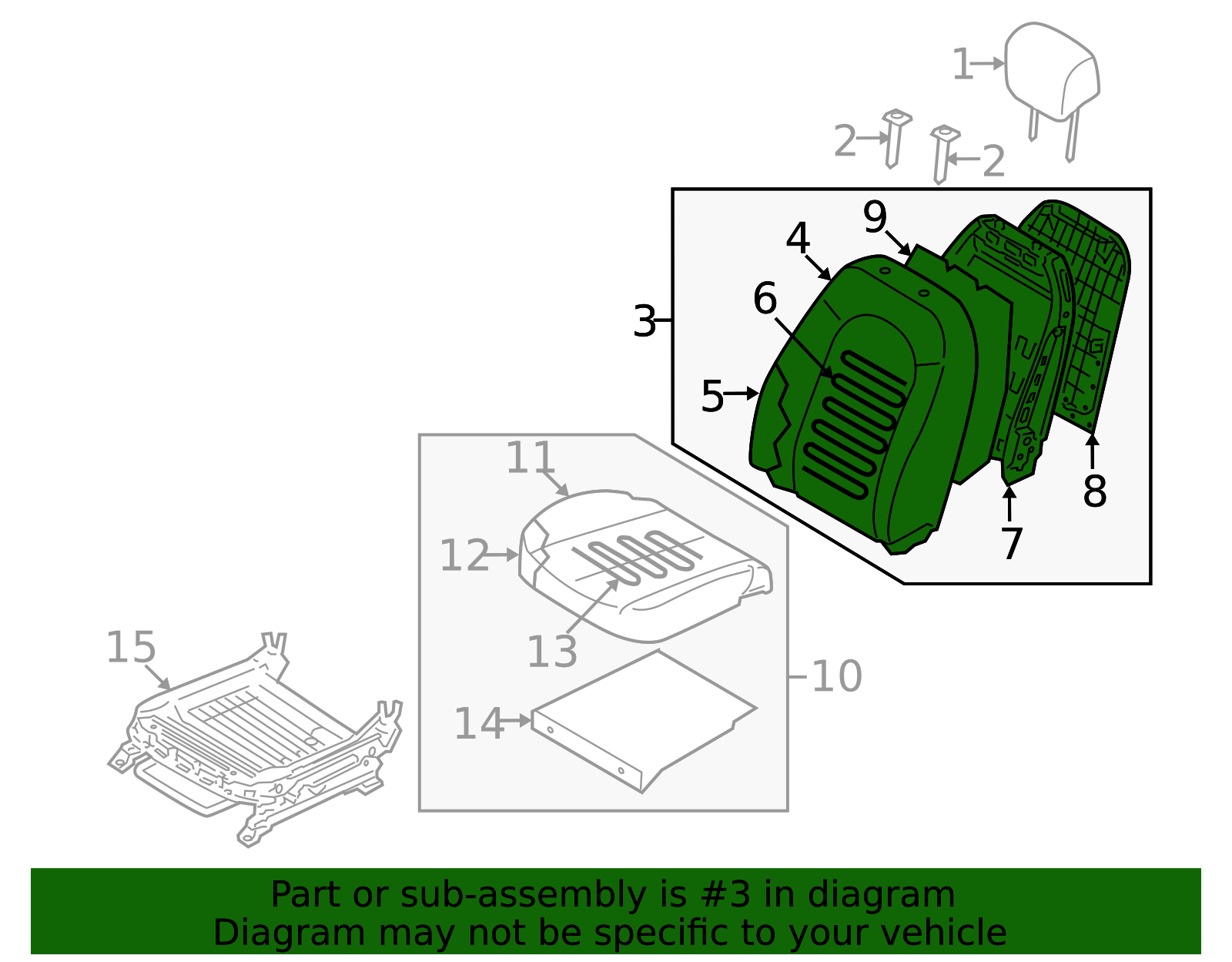 2007-2009 Hyundai Elantra Seat Back Assembly 88400-2H530-AAN | QuirkParts