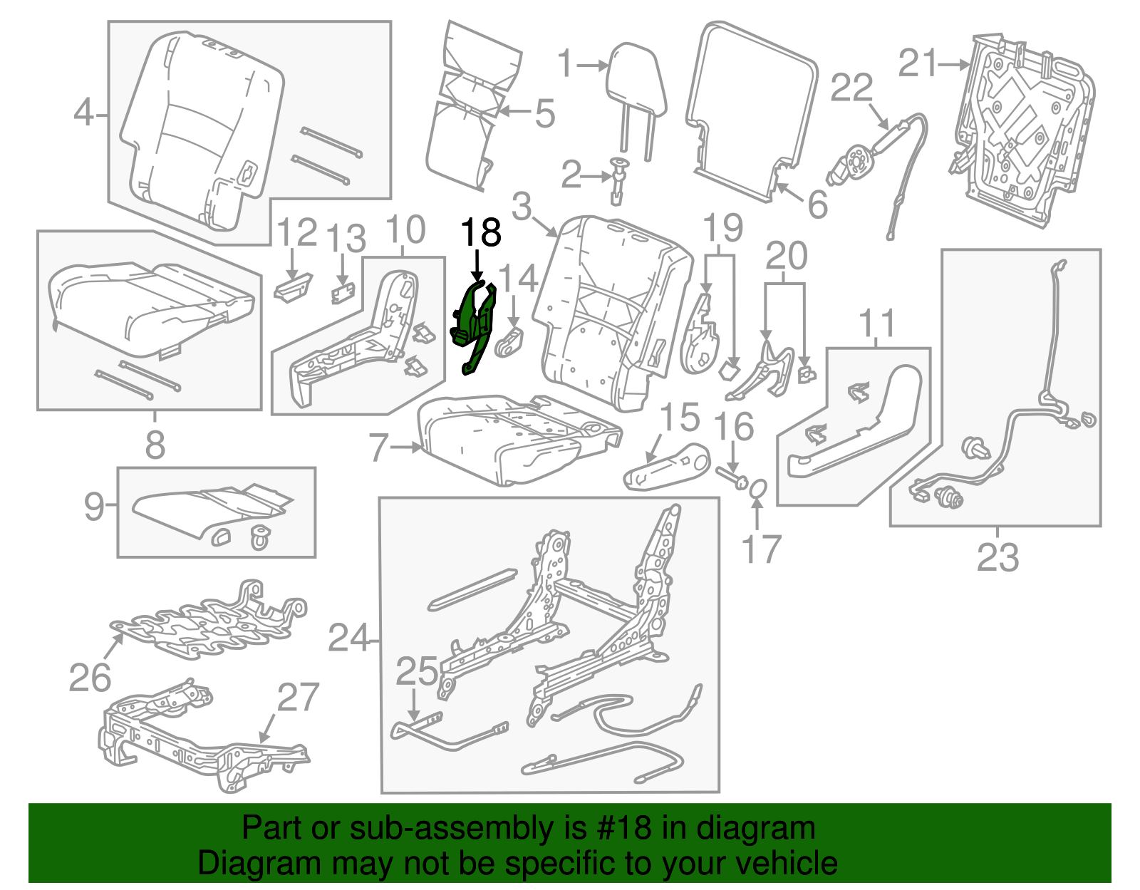 81352-TZ5-A01ZG - 2016-2025 Honda - Cover R Inner-Reclining (Outer ...