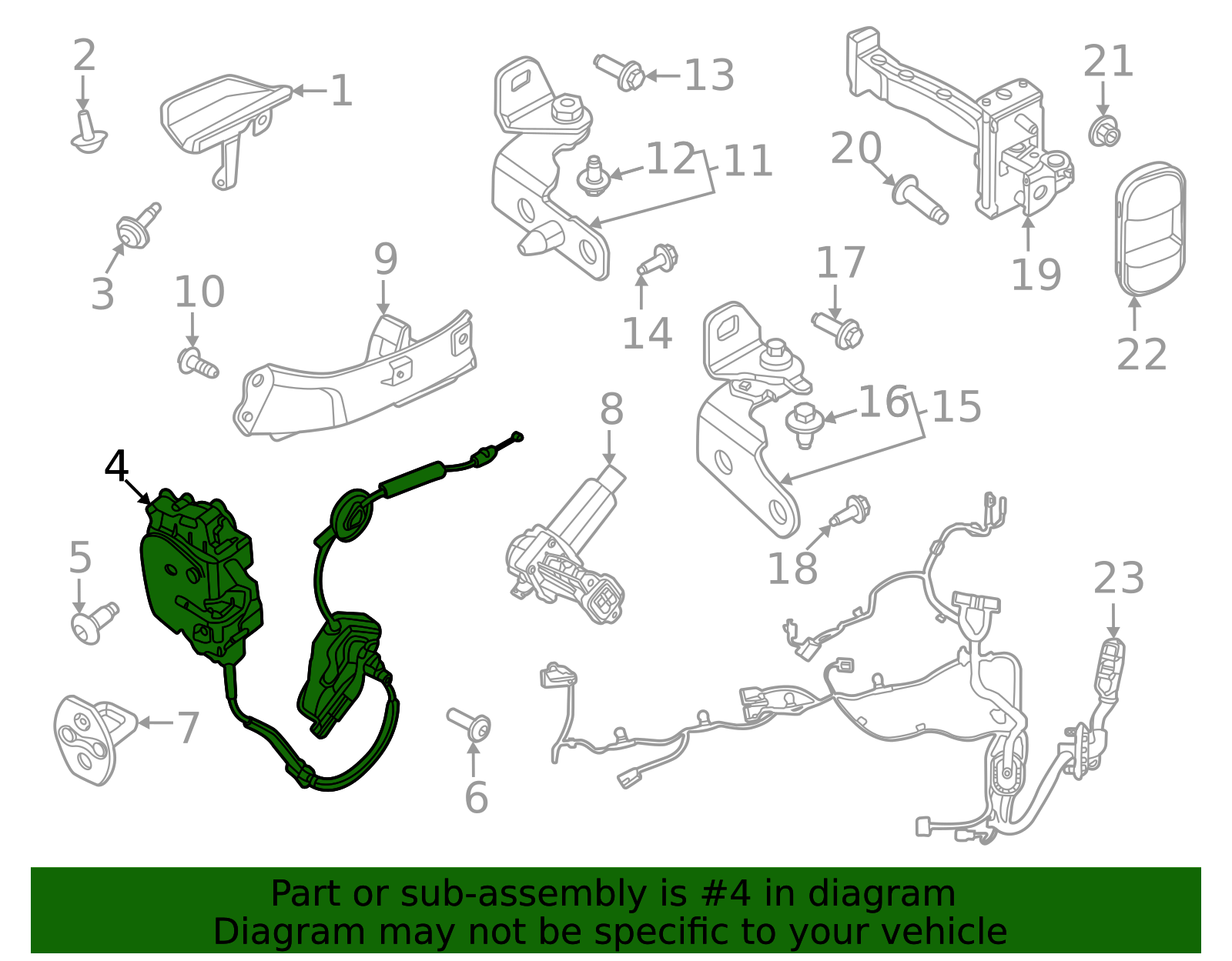 2021-2024 Ford Mustang Mach-E | Latch | LJ8Z-58219A64-P | Walls' Ford Parts