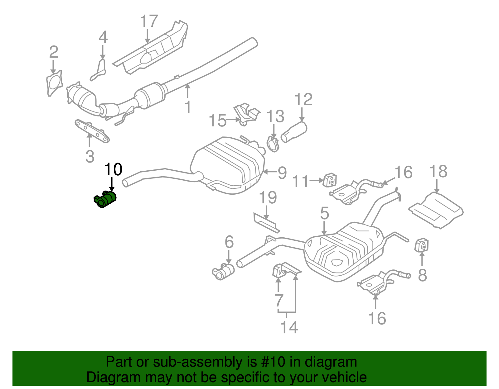 1K0-253-141-H - Muffler & Pipe Clamp 2004-2019 Volkswagen | Wolfsburg ...