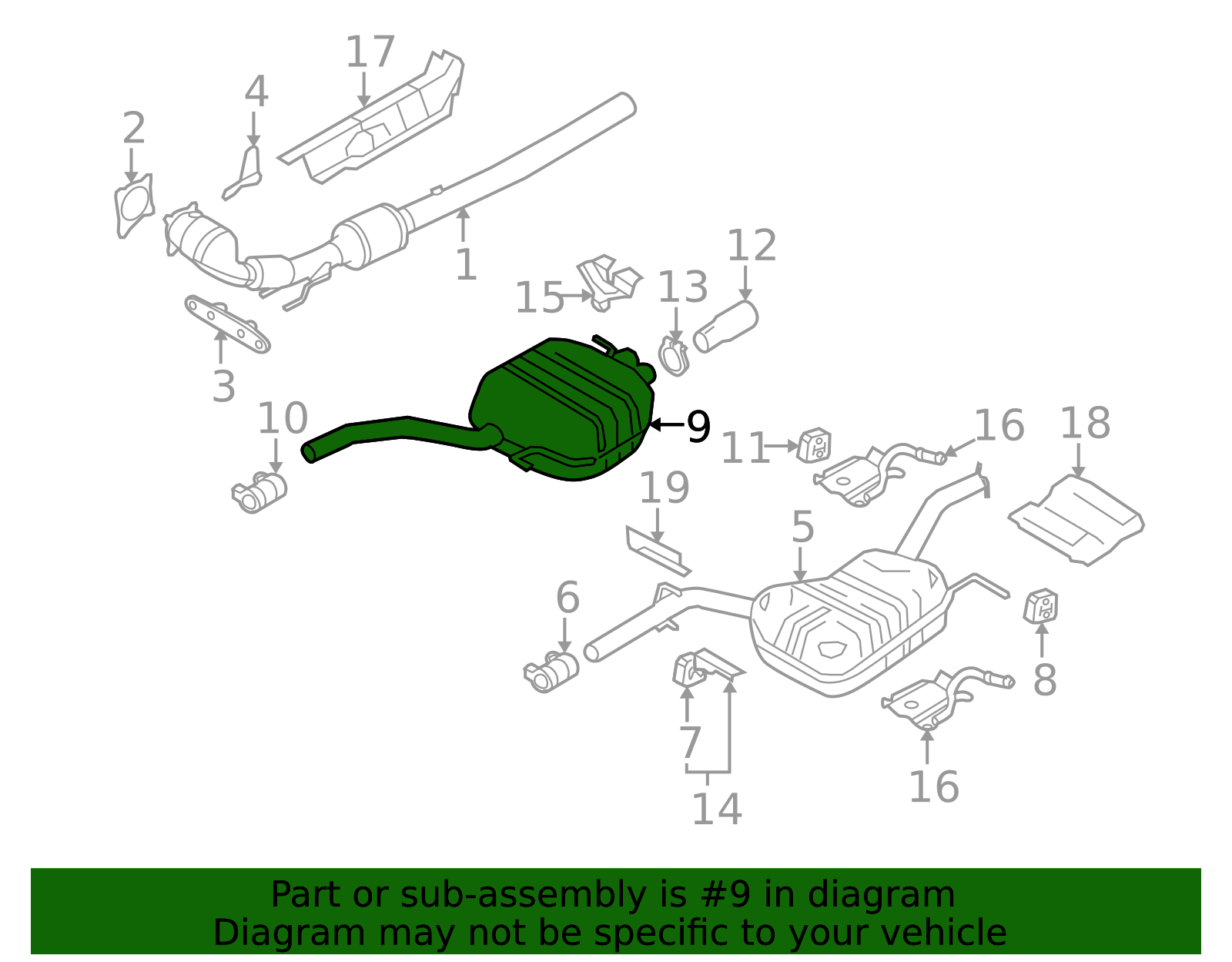 3AA-253-609-AD - Resonator & Pipe 2006-2017 Volkswagen | Wolfsburg ...