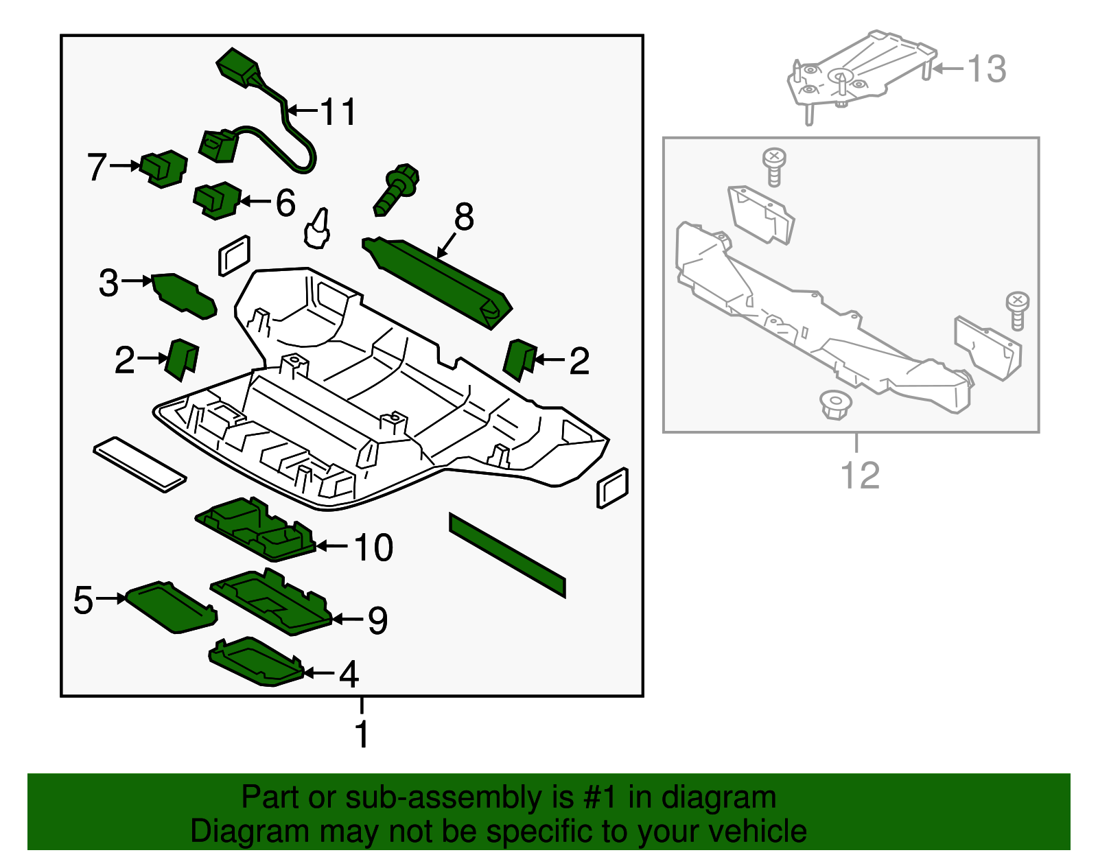 2018-2019 Subaru Overhead Console 87505AL20BME | Subaru Parts Store