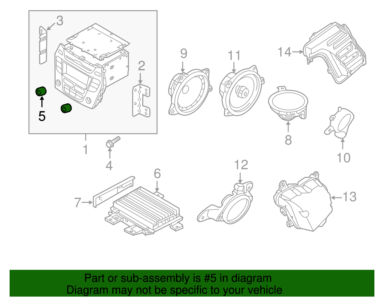 Hyundai - 96173-B8510-NN5 - Knob - 2017-2019 Hyundai | OEM Hyundai ...