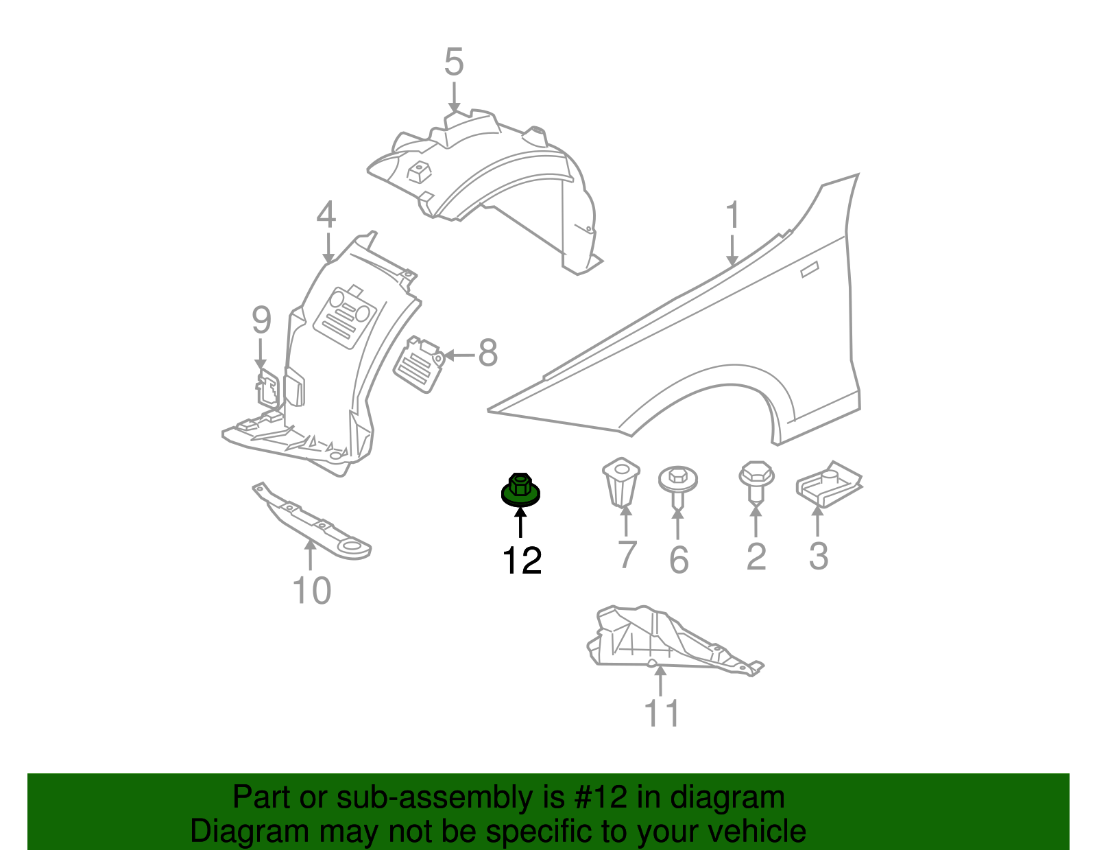 BMW 1992-2018 BMW Fender Liner Extension Nut 51-71-1-958-025 | BMW ...