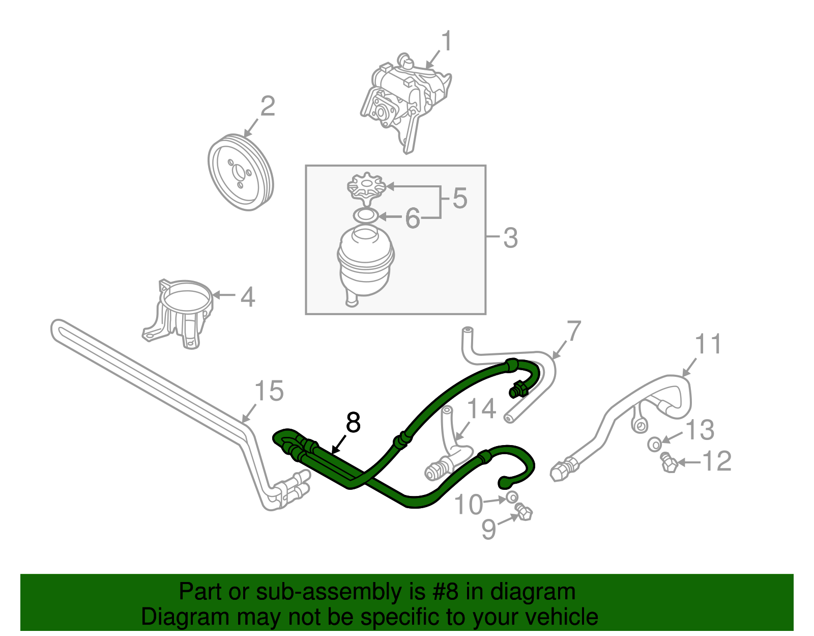 32-41-6-774-215 - Power Steering Pressure Hose - 1999-2006 BMW ...