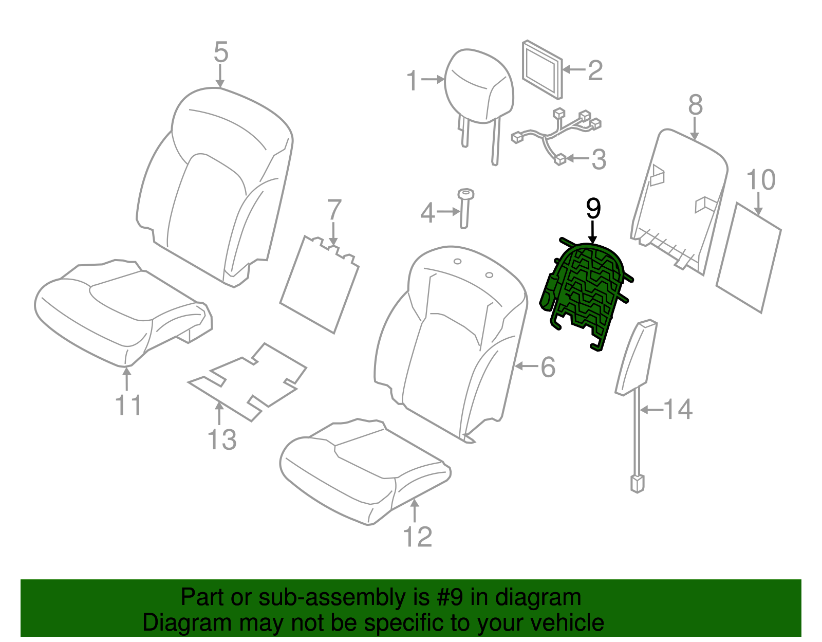 2017-2022 Nissan Armada Lumbar Support 87641-1LB2A | Bill Kay Nissan Parts