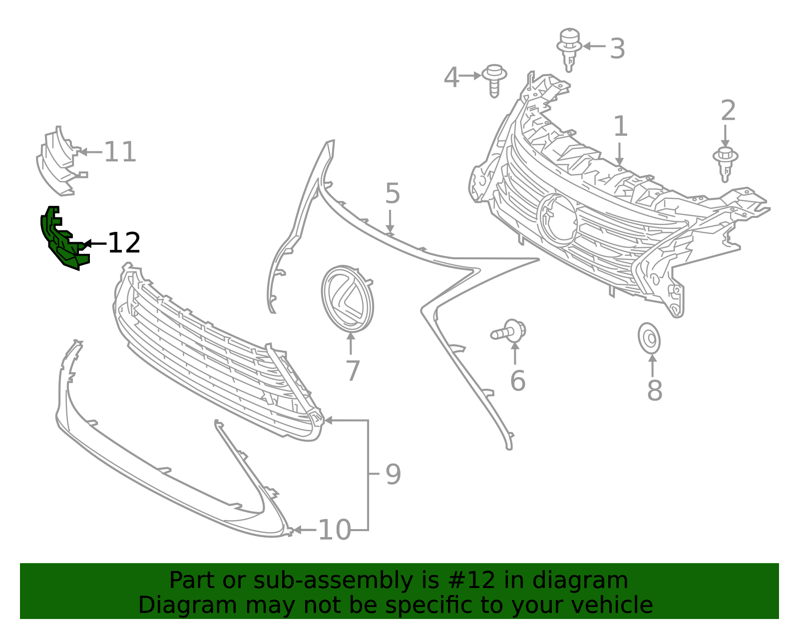 53128-06010 - High-Quality Grille for 2016-2018 Lexus | AutoNation Parts