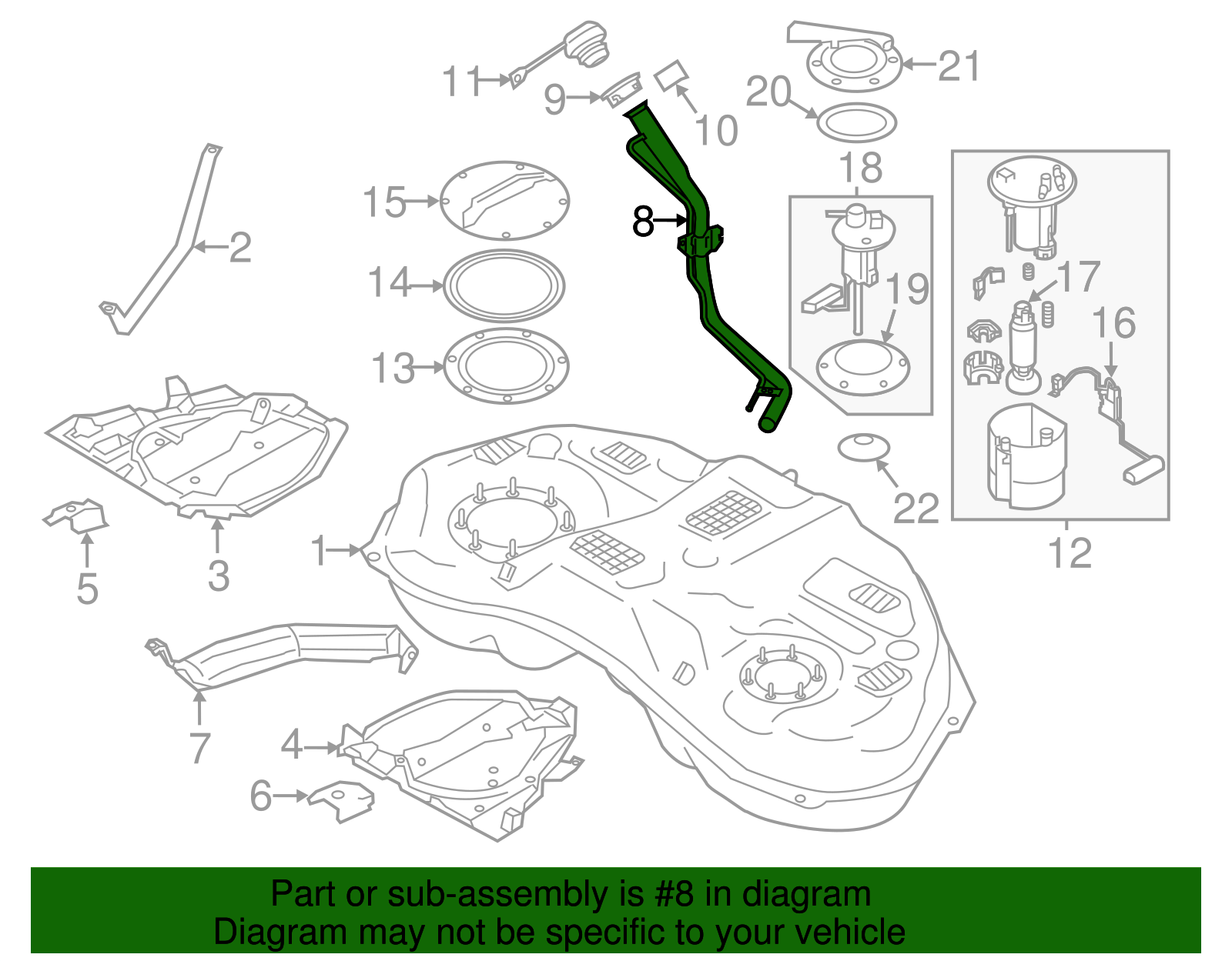 42075FJ080 - 2012 Subaru Impreza - Fuel Filler Neck | Subaru Parts HQ