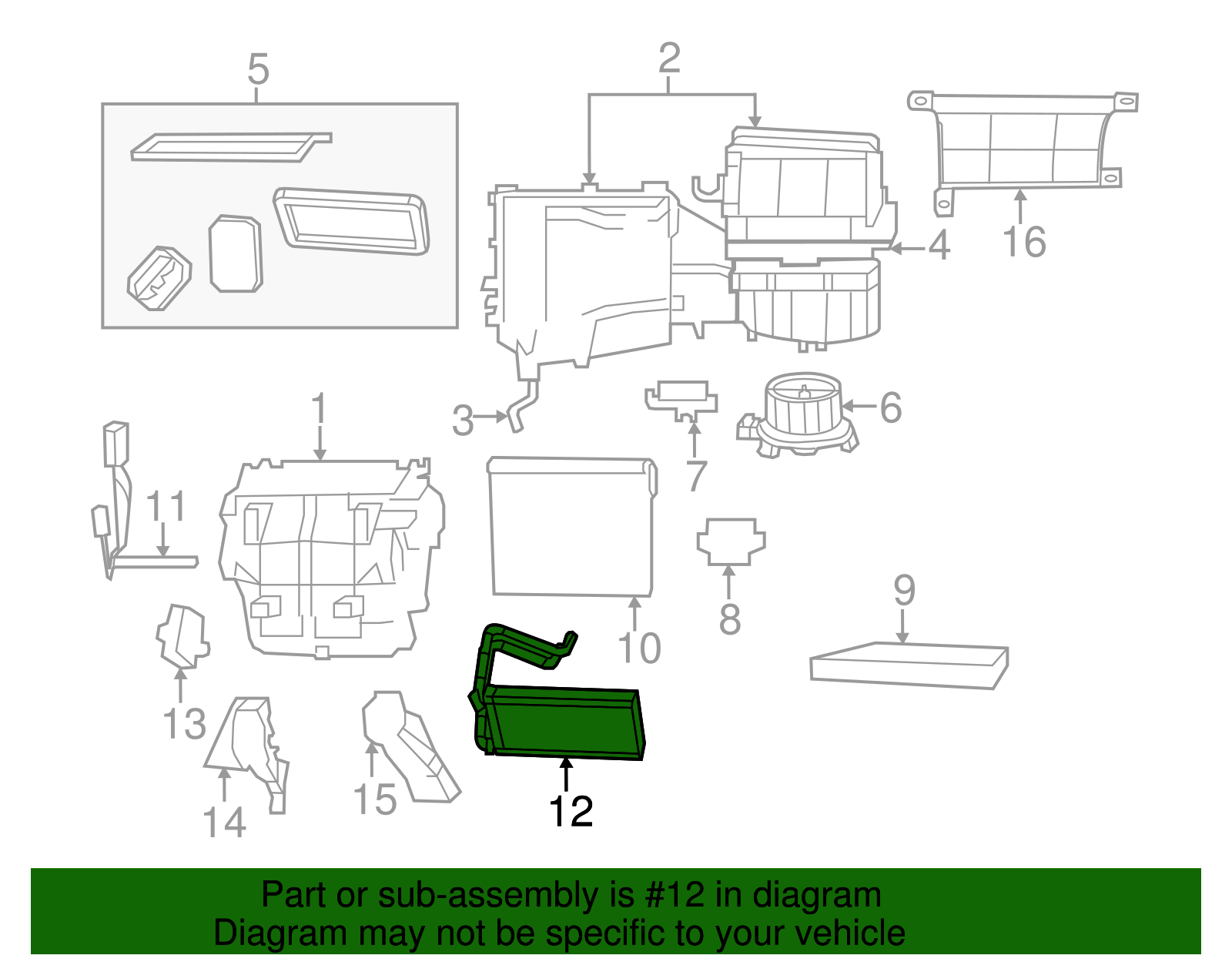 2007-2017 Mopar Heater Core 05191347AC | Mopar Parts Canada