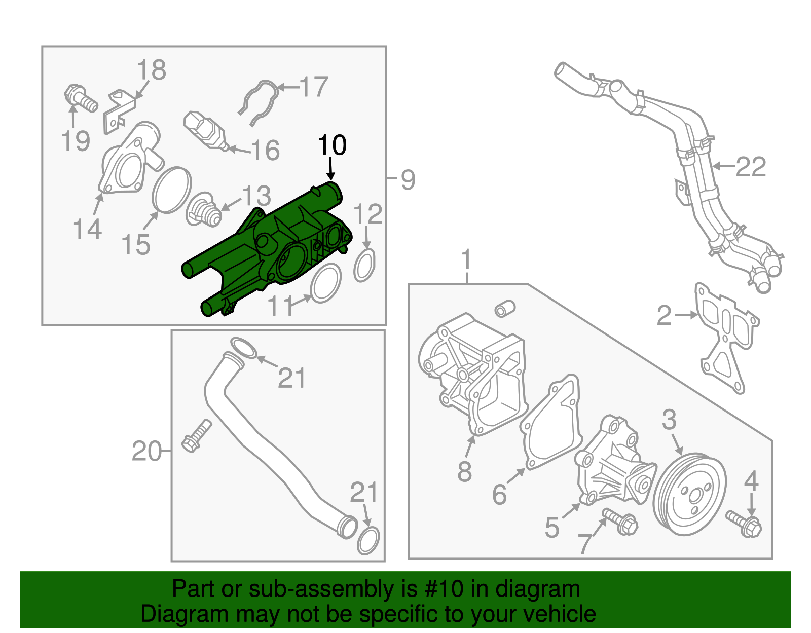 25620-2G540 - Thermostat Housing 2011-2015 Kia | Kia.Parts Store