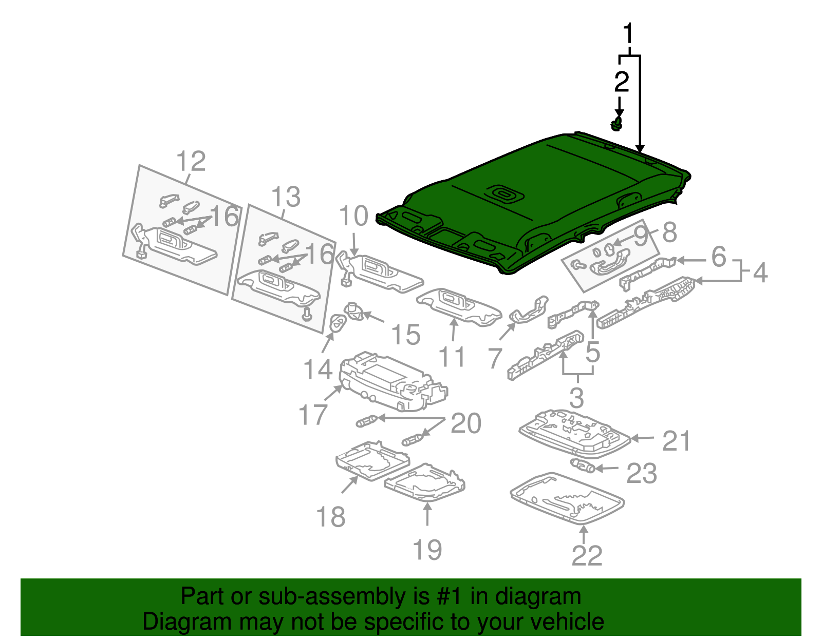OEM 2003-2004 Honda Accord Headliner 83200-SDA-305ZA | Honda Automotive ...