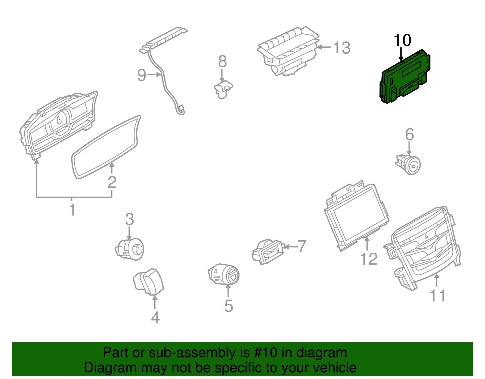 2014-2016 Lincoln MKS Dash Control Unit EA5Z-19980-D | Miracle Ford Parts