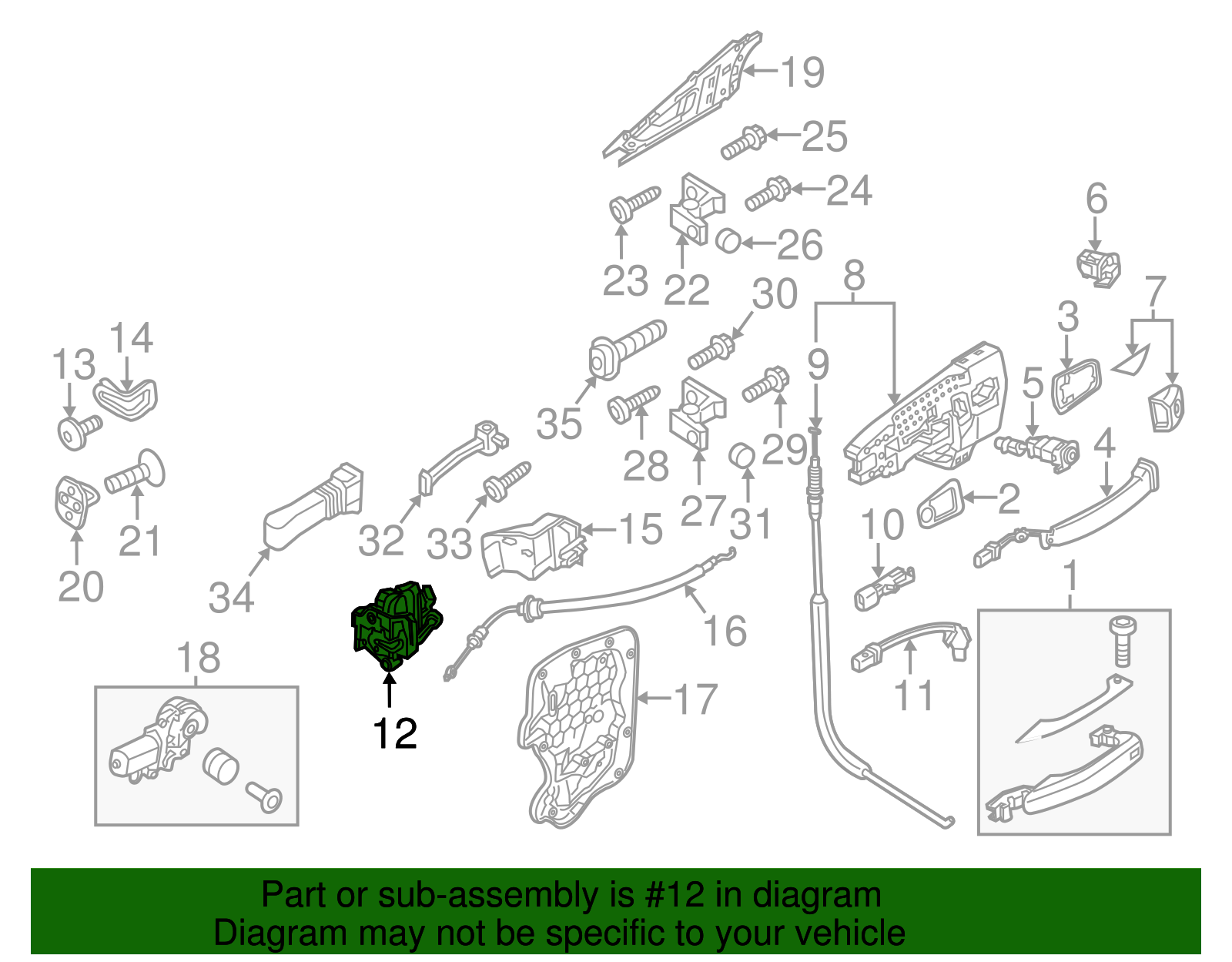 4G1-837-015-A - Lock Actuator 2010-2018 Audi | Audi OEM Parts Guy