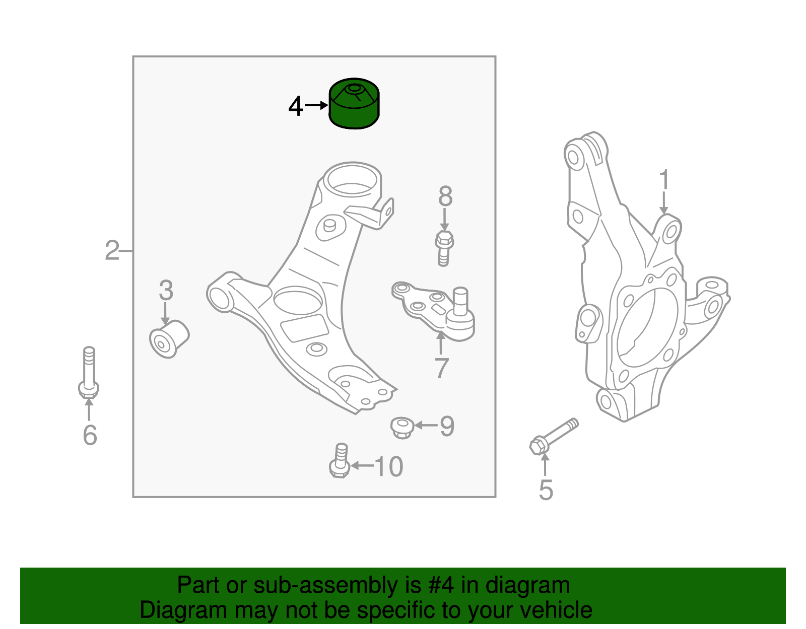 2015-2019 Hyundai Lower Control Arm Rear Bushing 54584-C5000 | OEM ...