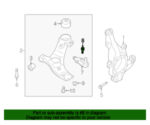 2011-2025 Hyundai Lower Ball Joint Mount Bolt 54519-2T000 | OEM Parts ...