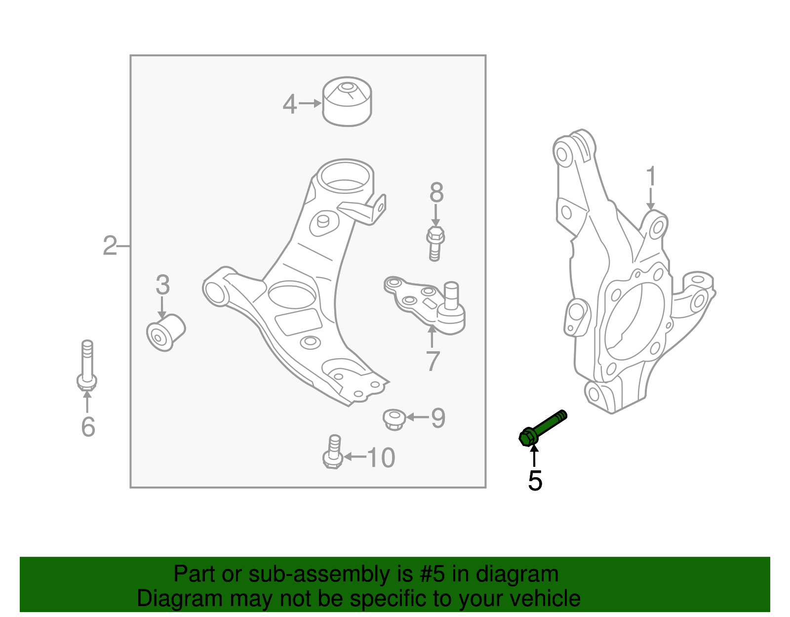 Hyundai - 54562-4H000 - Lower Control Arm Front Bolt - 2013-2019 ...