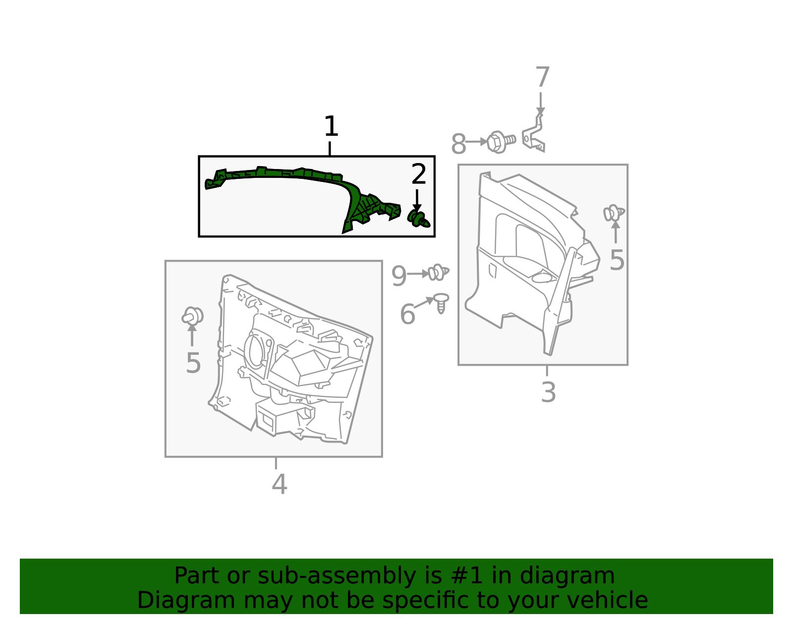 2005-2010 Scion tC Interior Quarter Panel Trim Panel 62571-21010-B1 ...