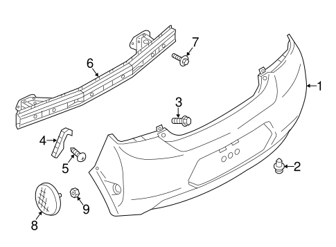 Bumper & Components - Rear for 2014 Mitsubishi Mirage | Mitsubishi ...