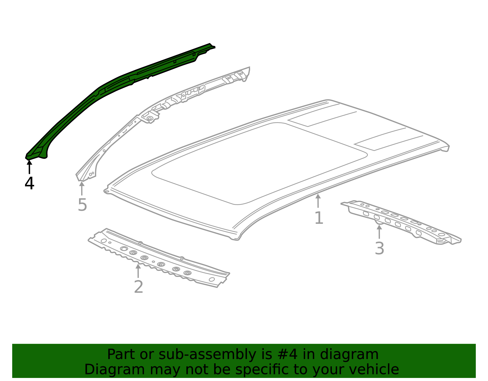 2019-2025 Chevrolet Blazer Passenger Side Roof Side Rail 84594315 ...