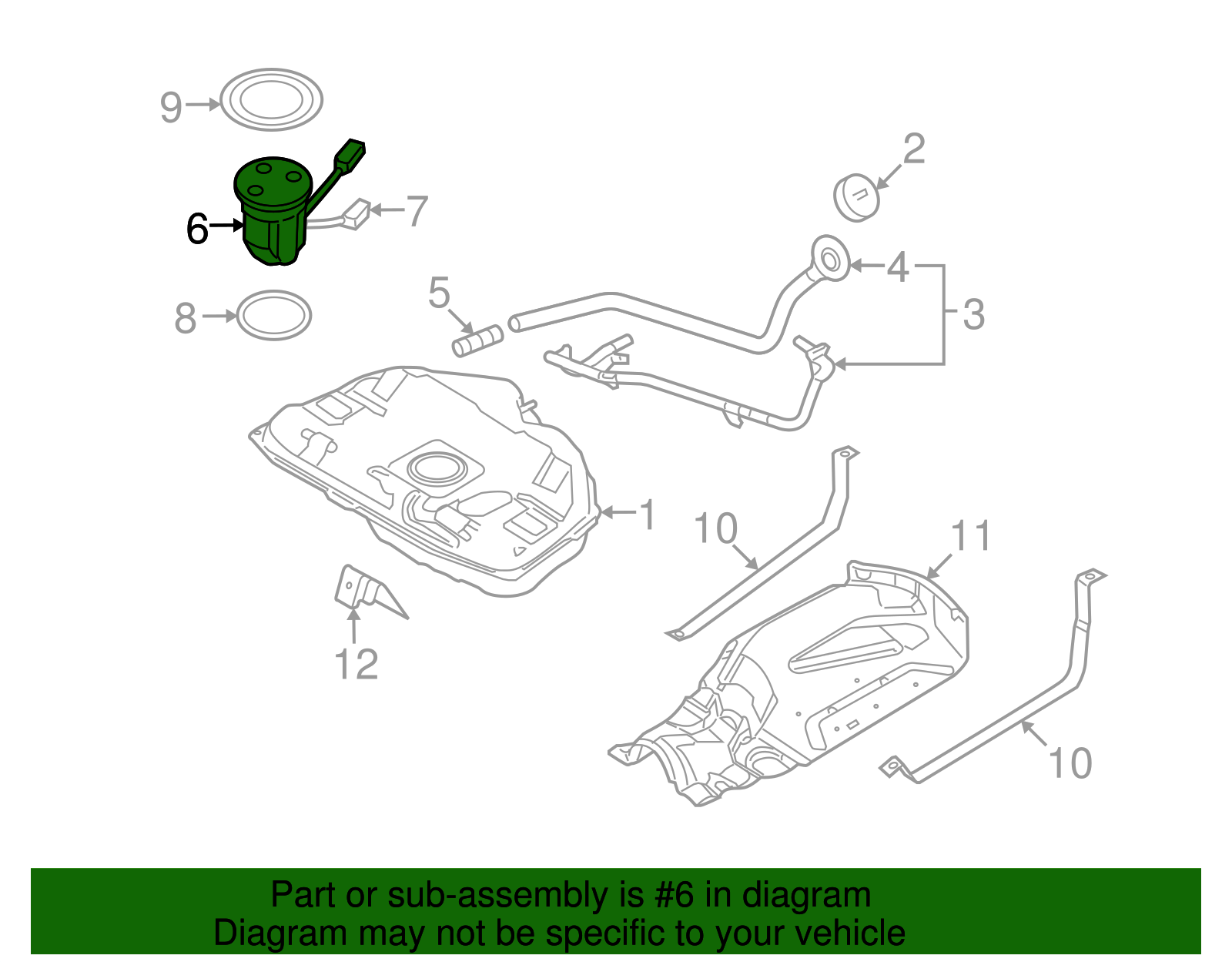 2008-2009 Ford | Fuel Pump Assembly | 8E5Z-9H307-T | Walls' Ford Parts