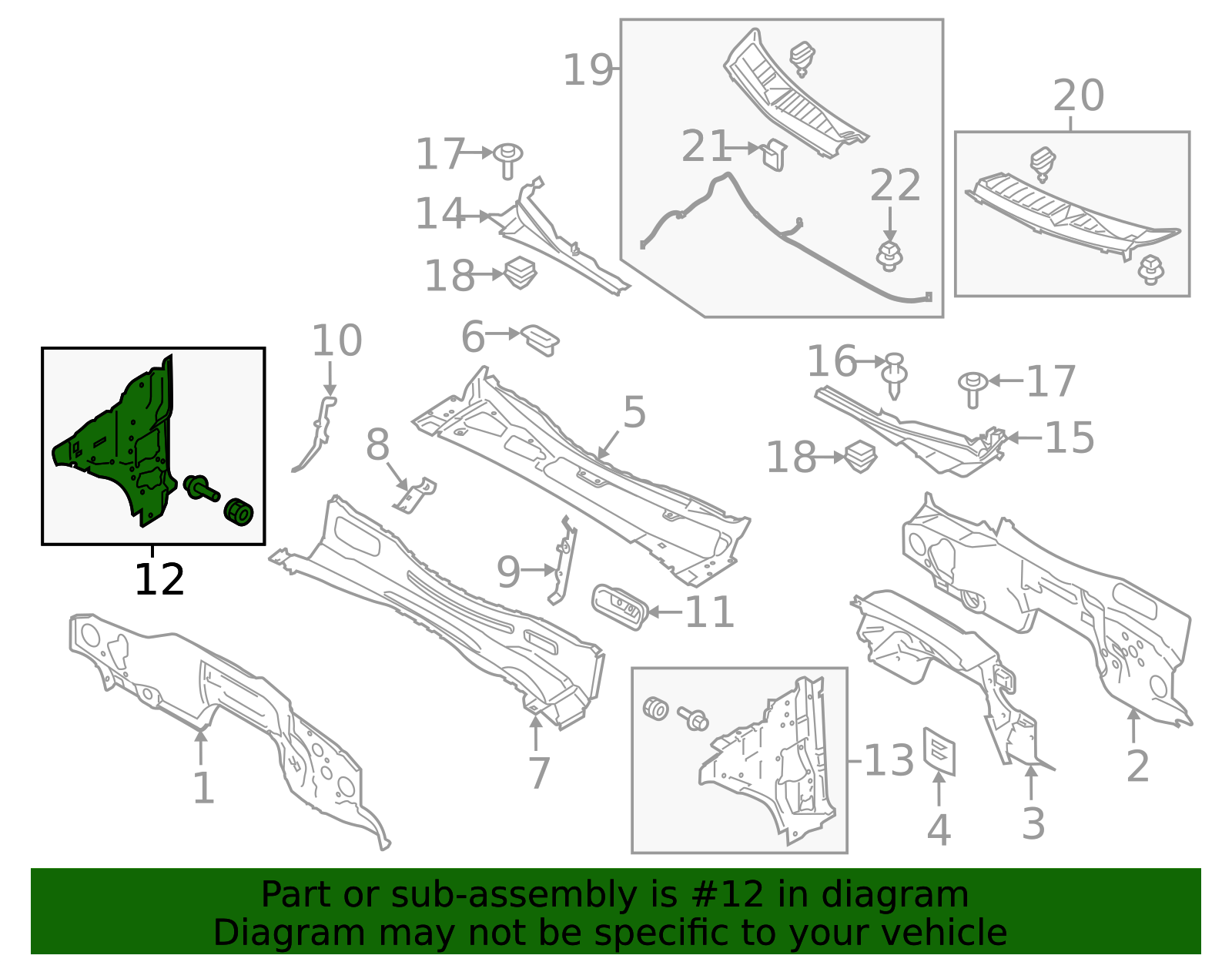 2015-2025 Ford Cowl Side Panel hc3z2502038d | TascaParts.com