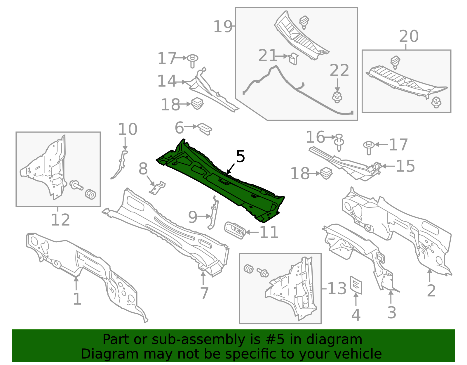 2018-2025 Ford Cowl Top Panel JL7Z-7802012-B | Miracle Ford Parts