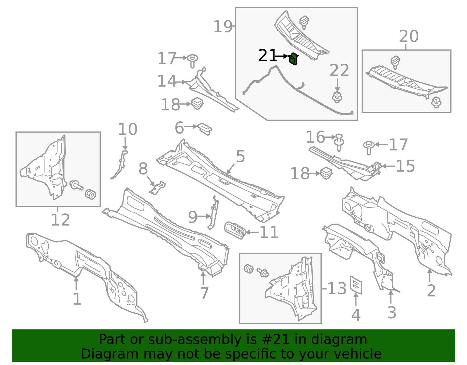 W714030-S424 - Cowl Grille Clip Ford Parts Direct