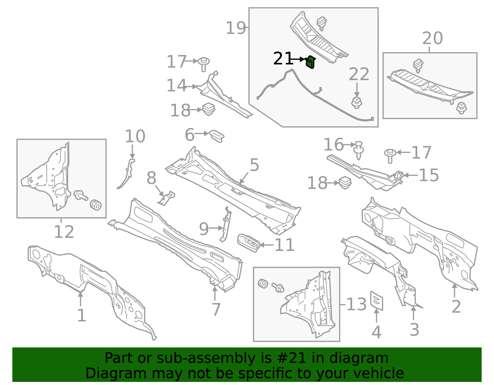 W714030-S424 - Cowl Grille Clip 2009-2025 Ford | Ford Parts Direct
