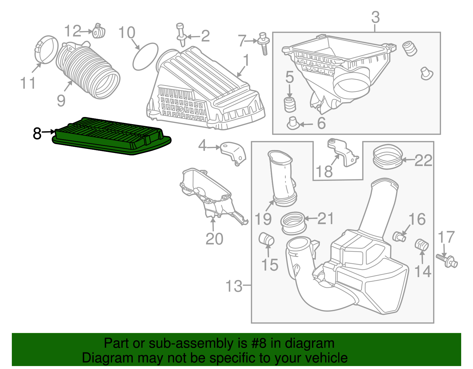 17220-RDA-A00 - 2004-2008 Acura - Element Assembly, Air Cleaner | All ...