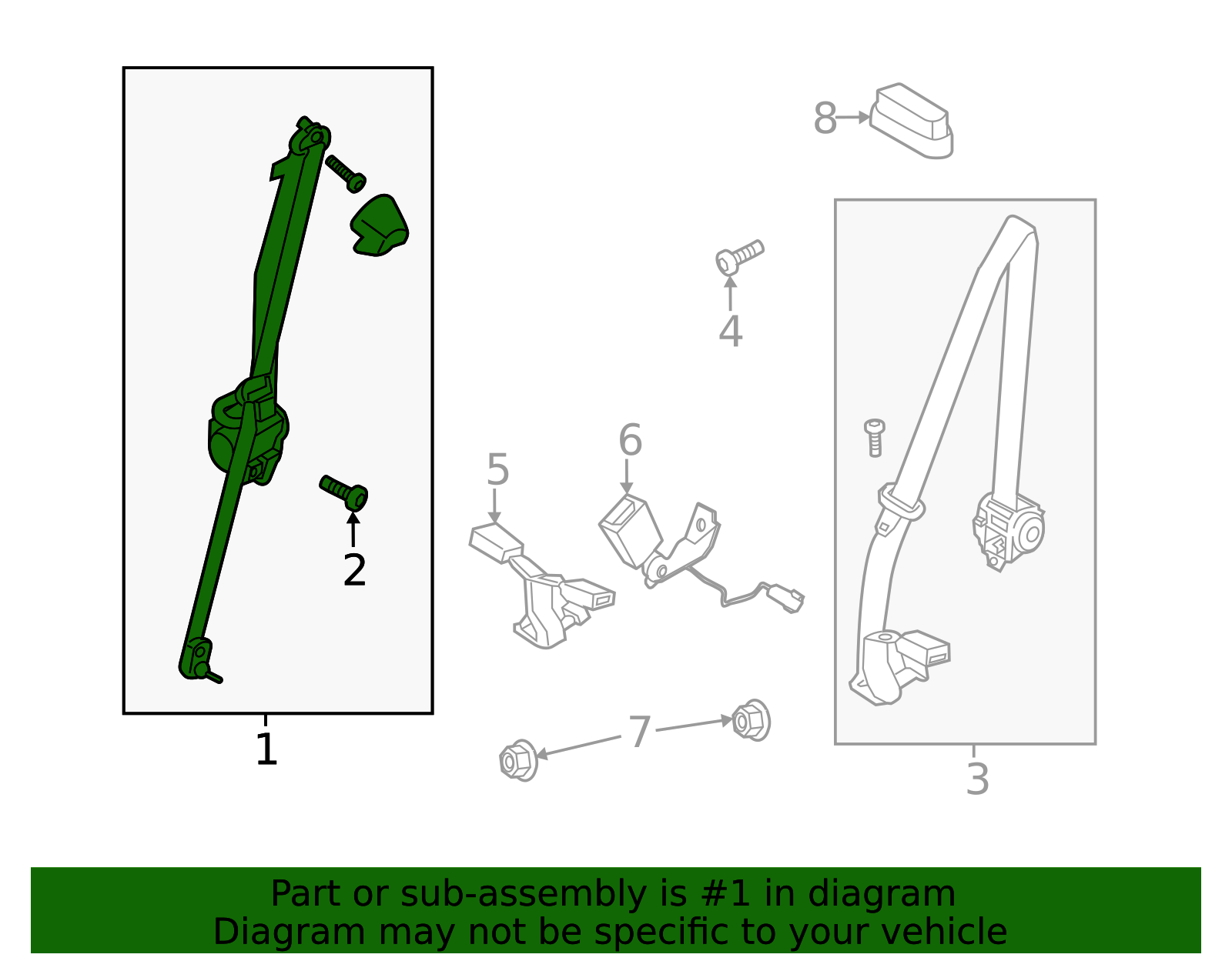 2021-2025 Ford Bronco Lap & Shoulder Belt MB3Z-58611B68-AB | Ford OEM ...
