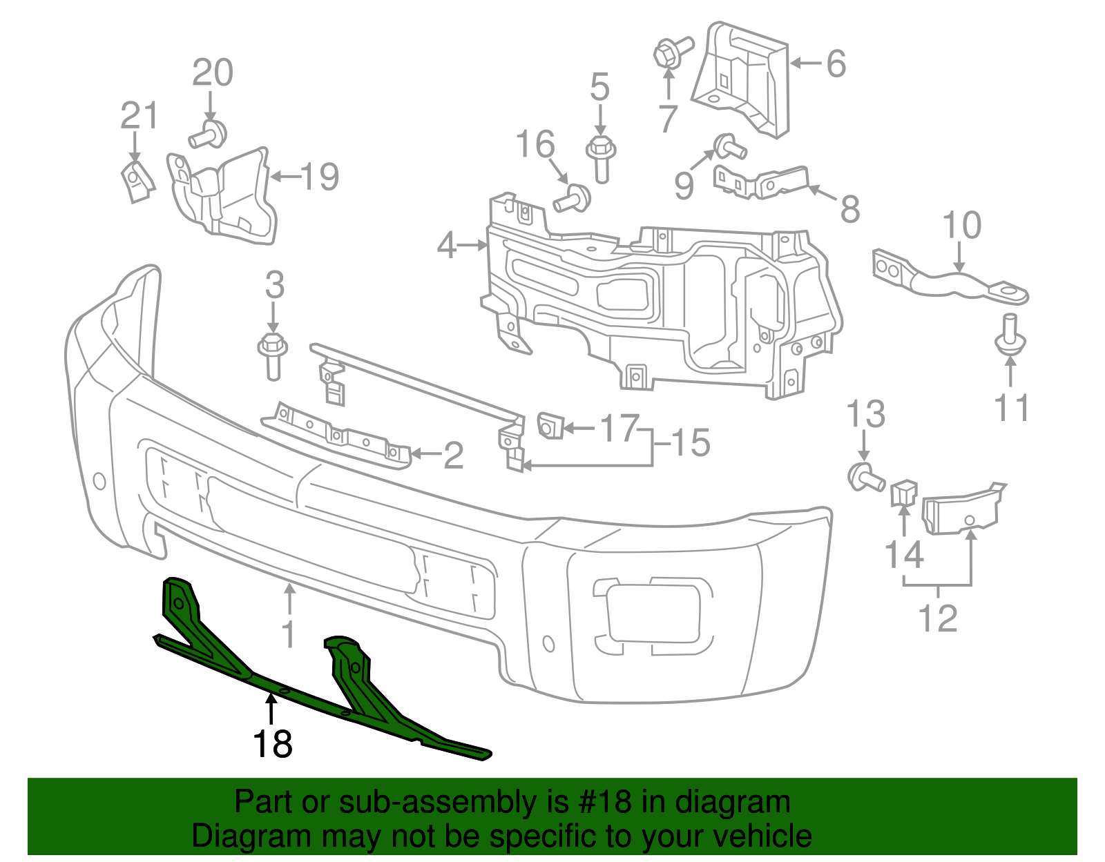 2015-2019 Chevrolet Front Bumper Impact Bar Bracket 22978547 | Capital ...